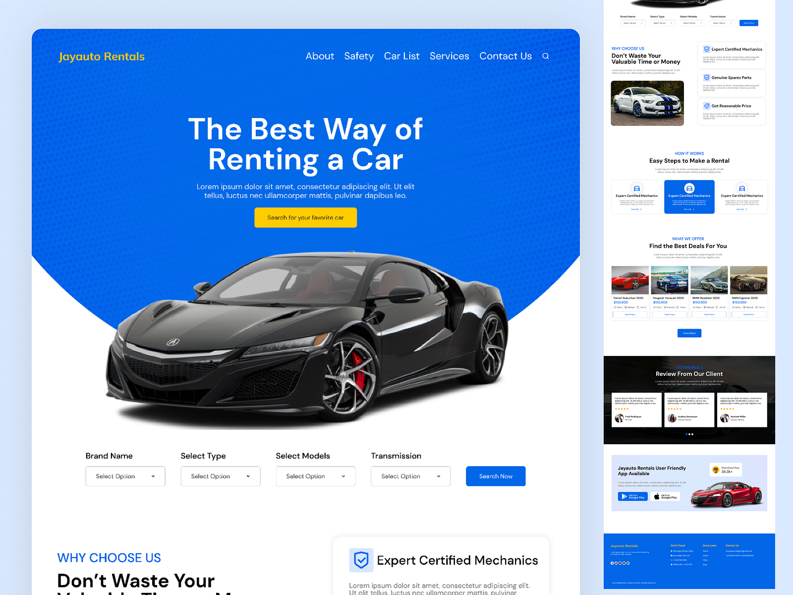 Car Rental Landing Page UI Design by Ogunsola Abiodun Oluwajuwon on ...