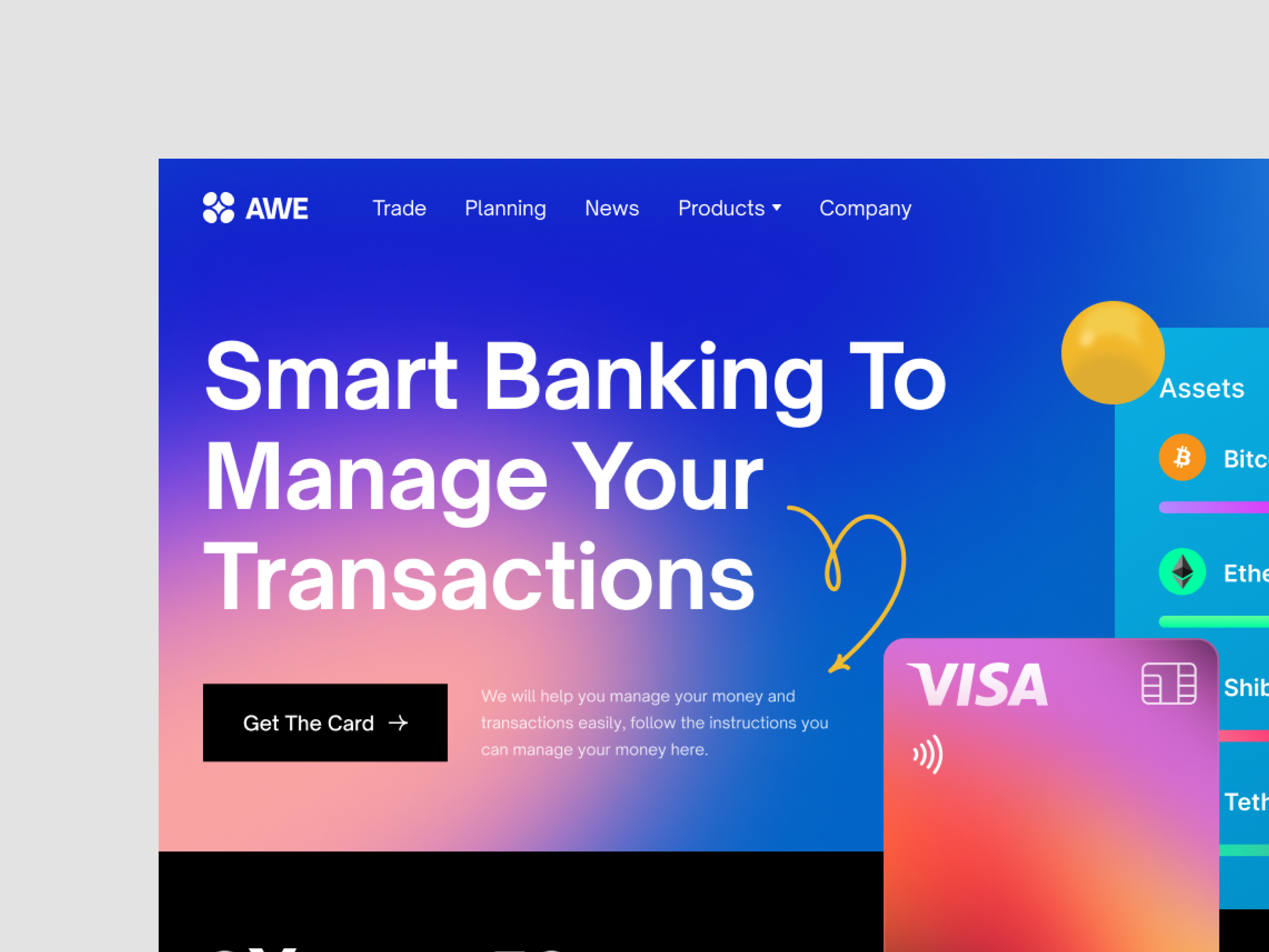 Finance website header exploration by Awe Saas for PageX Studio on Dribbble