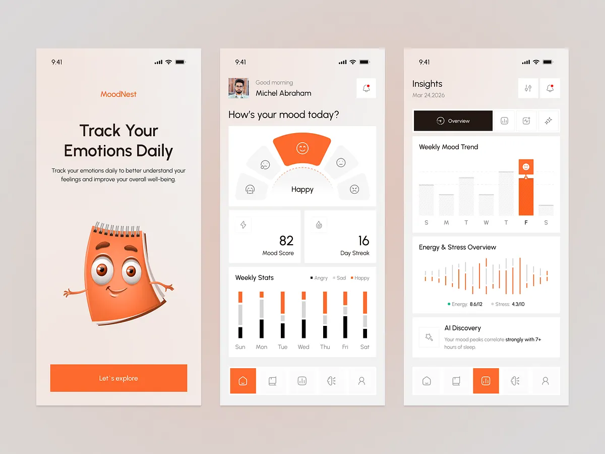 Browse thousands of Mood Tracker App UI images for design inspiration ...