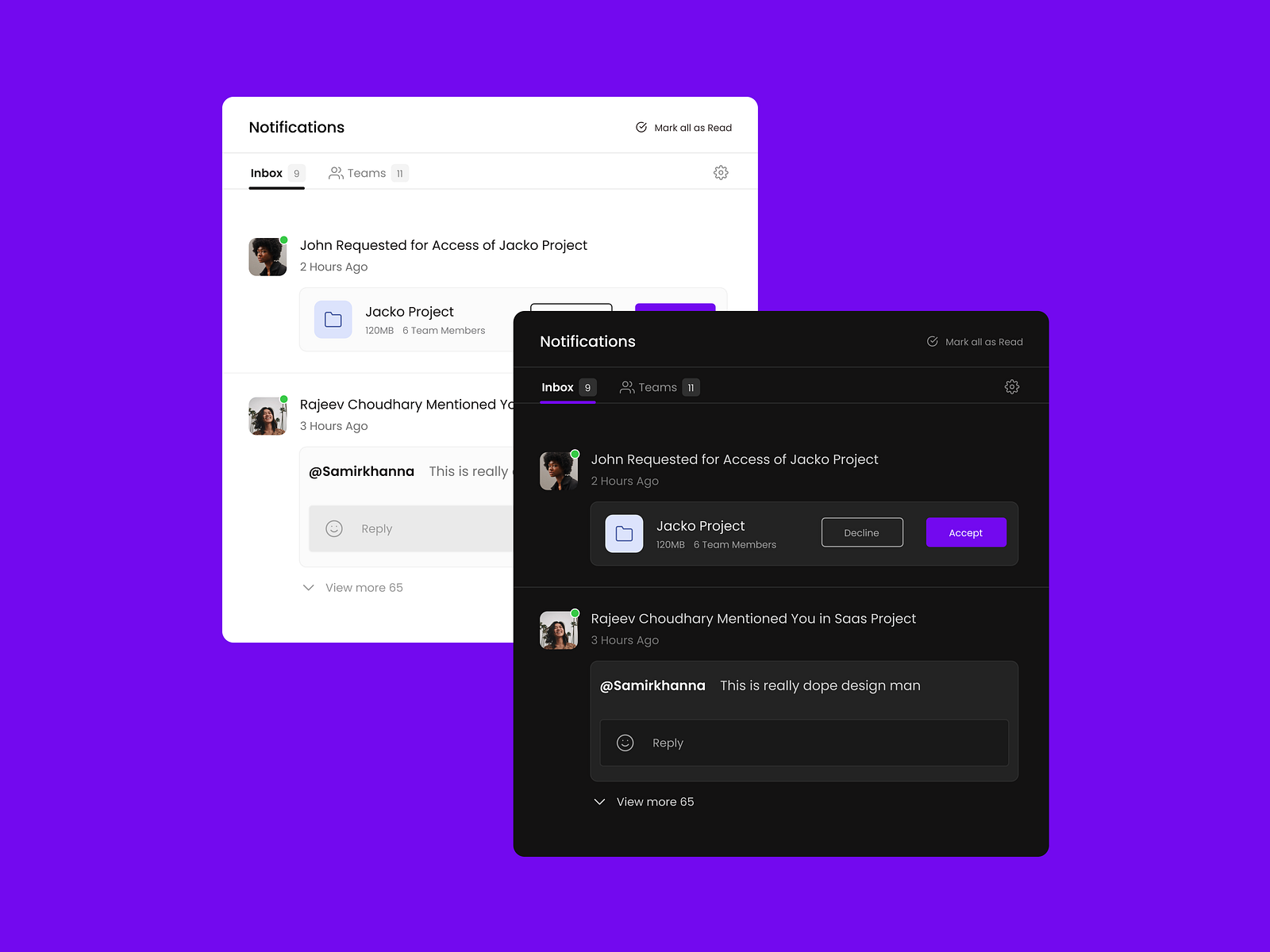 Advance Notification Centre UI Design by Rajeev Choudhary on Dribbble