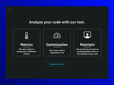 Landing page: Code analyzer by Avgust Lanhart on Dribbble