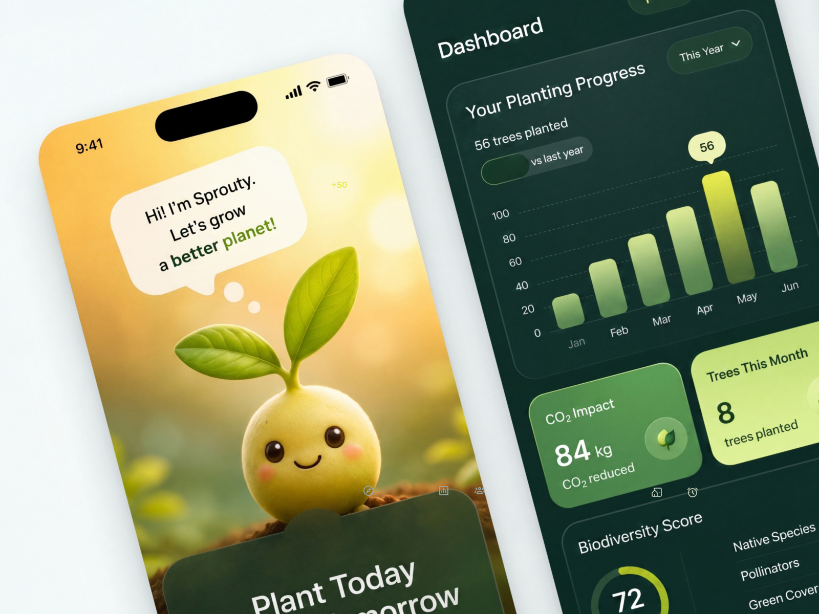 Eco-Friendly Tree Planting & Care Mobile App UI Design by Techwitpro UI ...