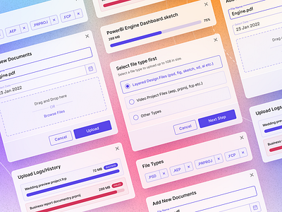 File Upload UI Components by Dharma on Dribbble