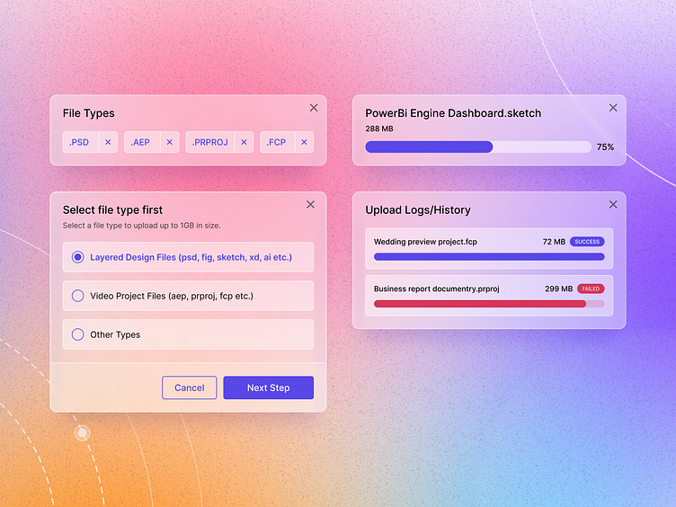 File Upload UI Components by Dharma on Dribbble