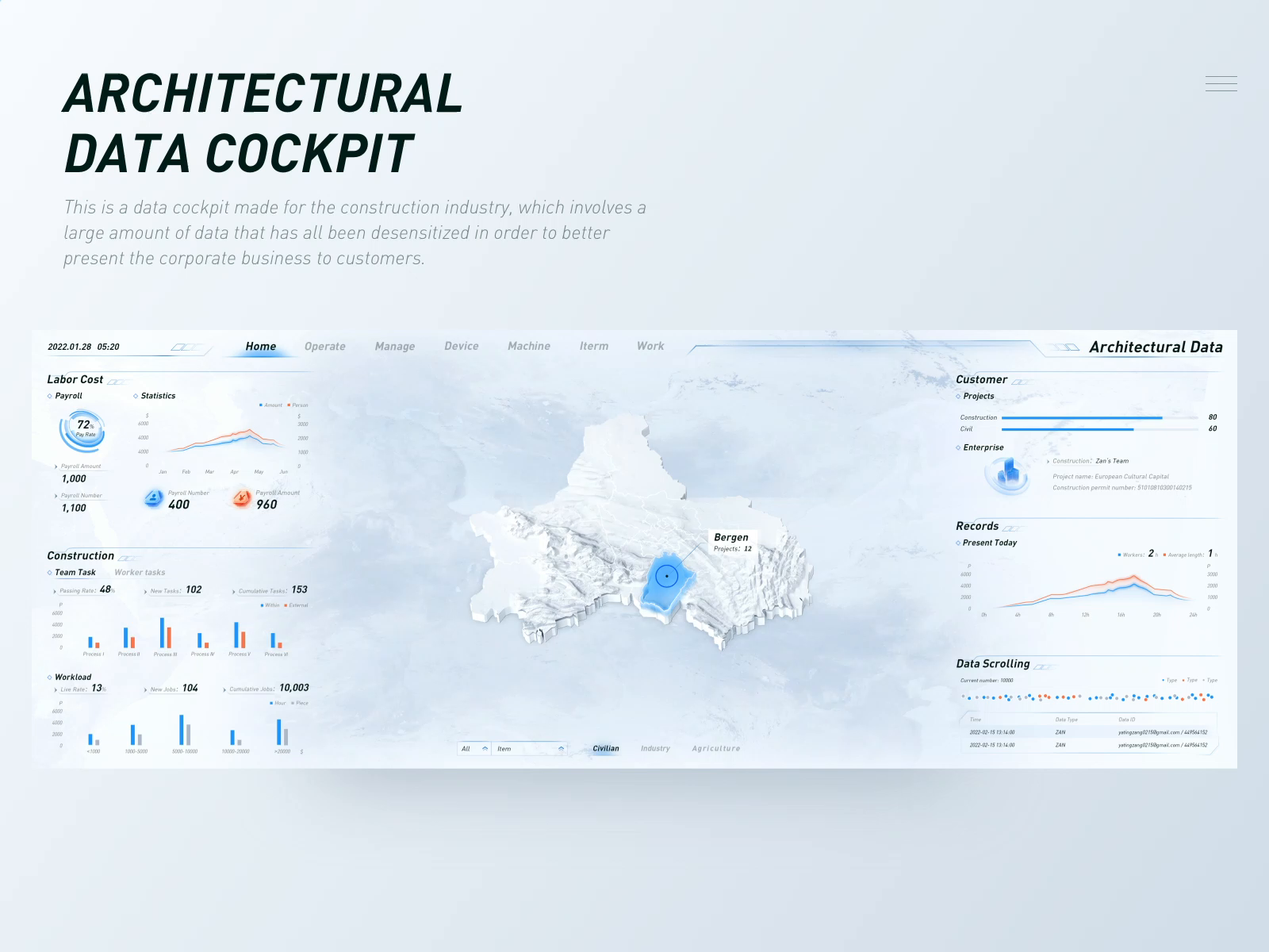 Map Visualization x FUI by ZAN on Dribbble