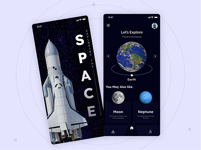 Space App UI by Oryx Design Studio on Dribbble