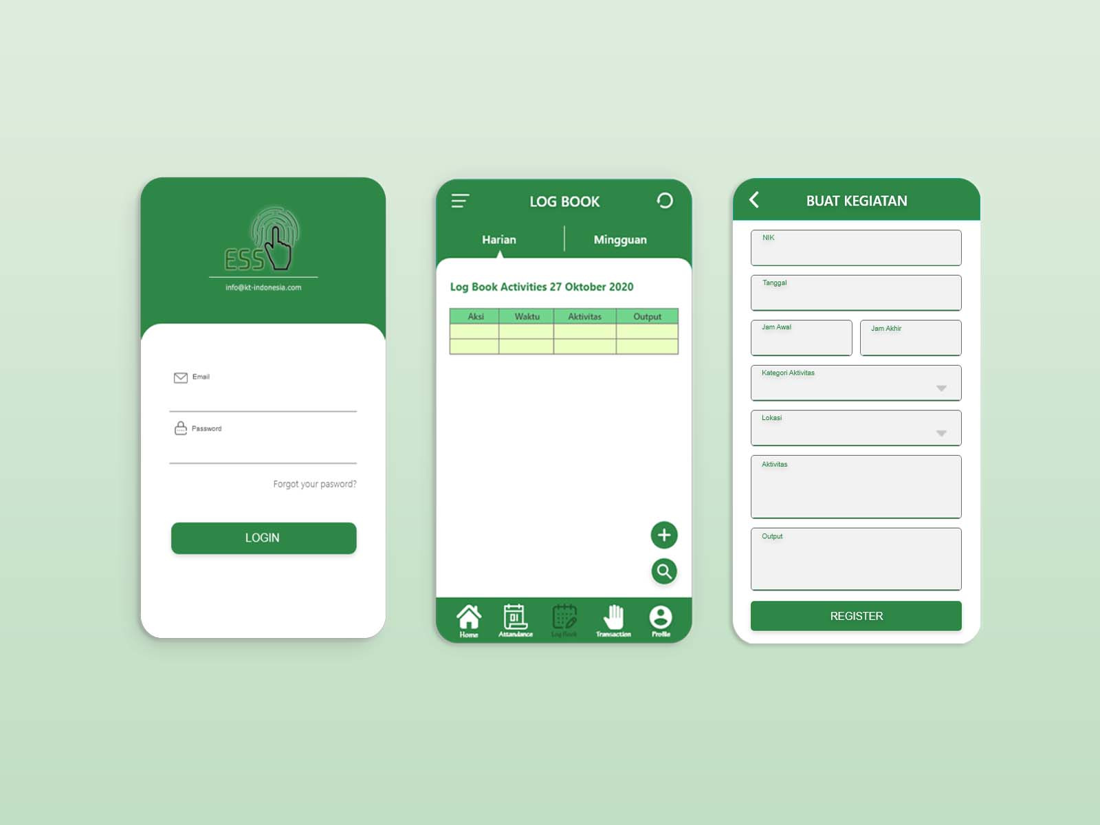 UI APP MOBILE ESS by Raka Ardiansyah on Dribbble