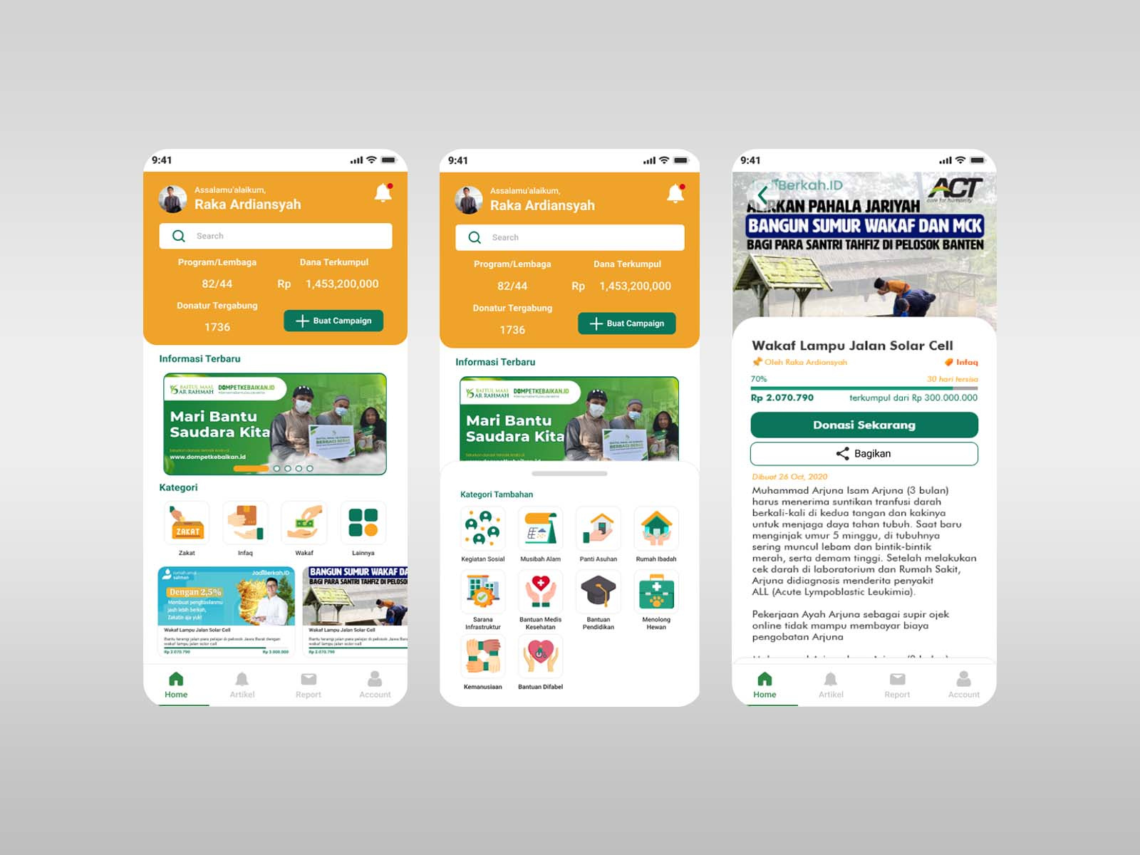 UI App Laznas Donation by Raka Ardiansyah on Dribbble