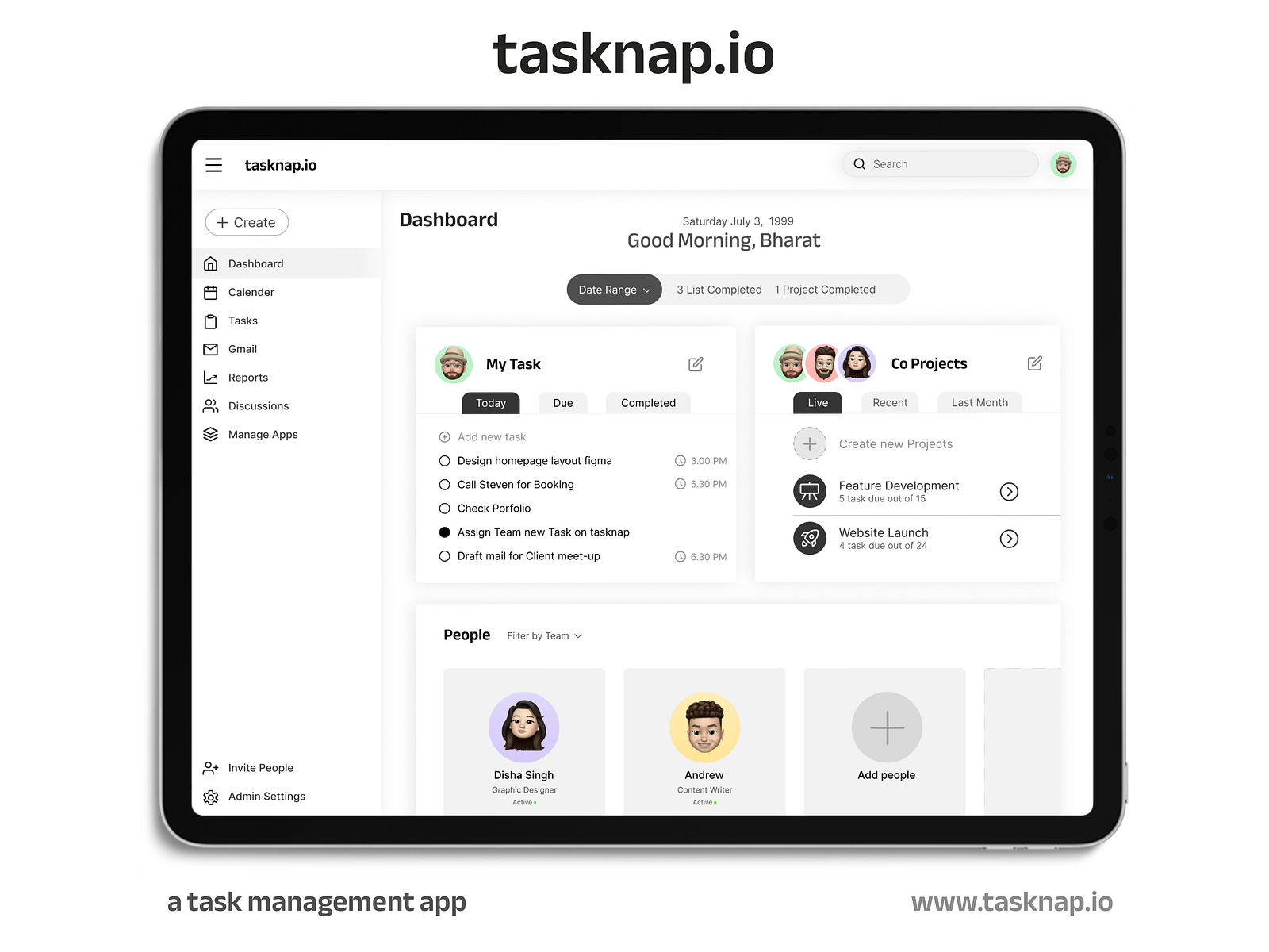 Task management application UI Screen by Bharat Jadoun on Dribbble