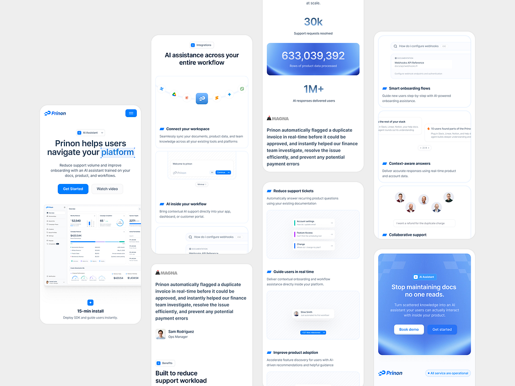 Prinon – SaaS Website Mobile & Section Component Breakdown by Orix ...