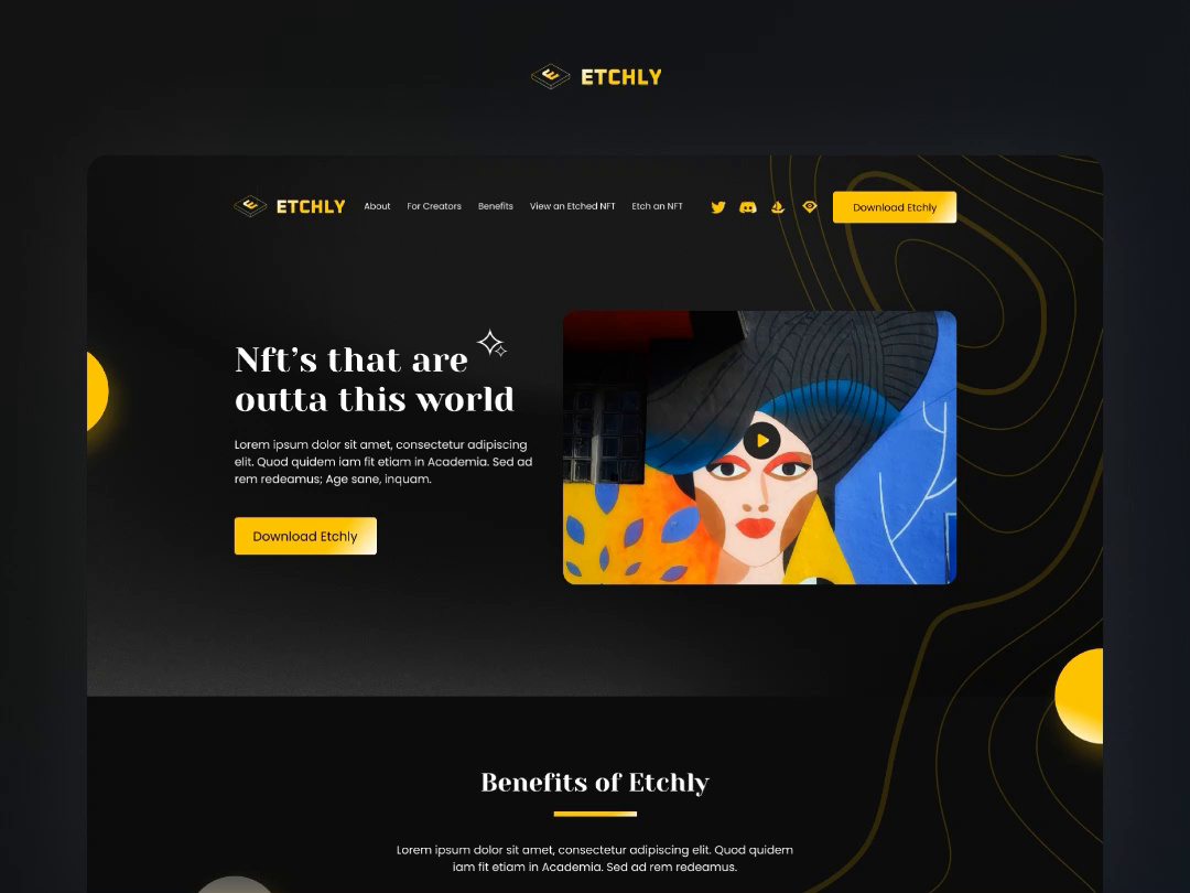 Etchly Nft Website Ui Motion Ui Clutch By Visionic Agency On Dribbble