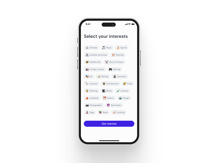 Select your interests – Mobile App by Laman Shirinzada on Dribbble