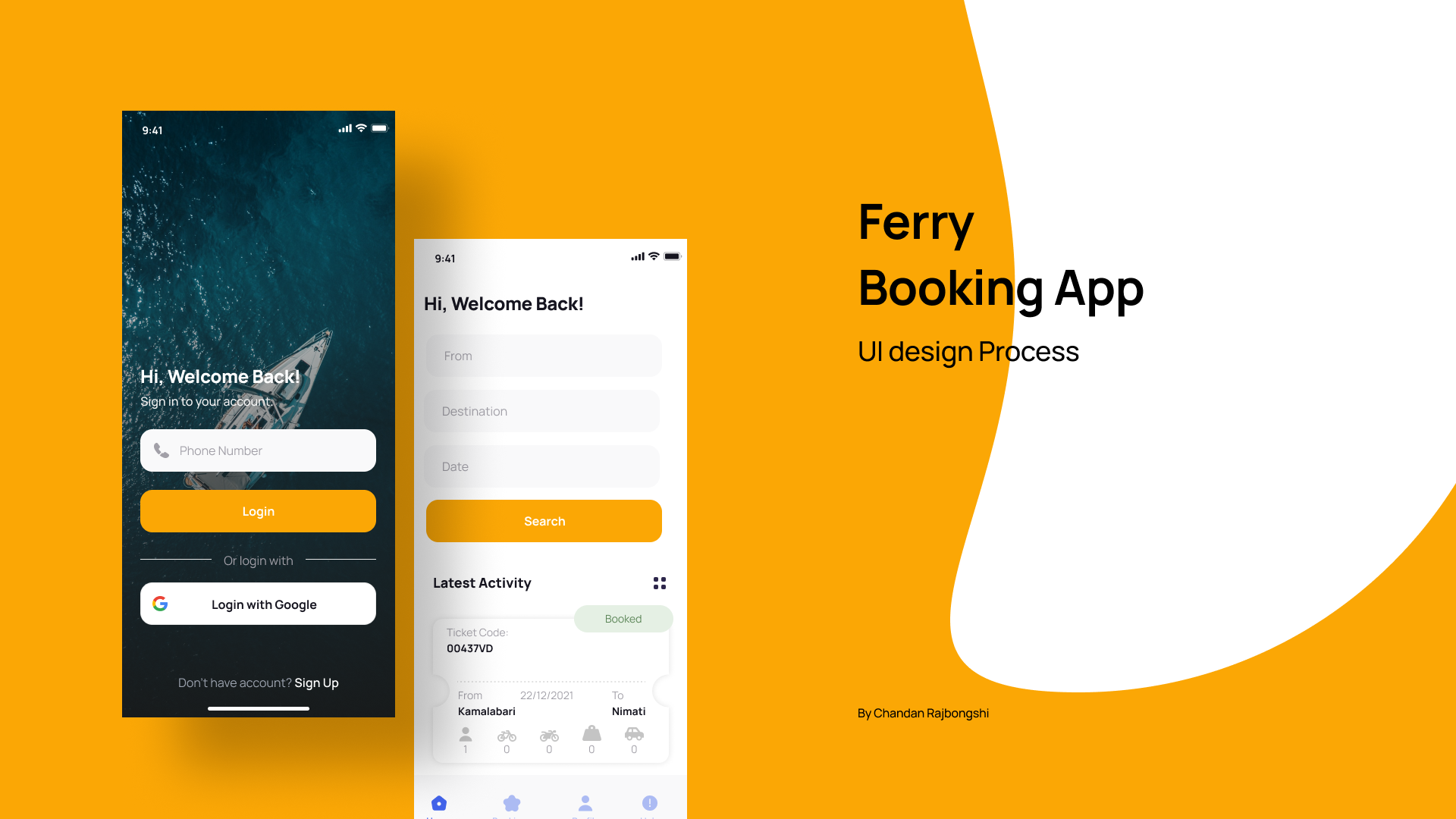 Ferry Booking app to boost Tourism by Chandan Rajbongshi on Dribbble