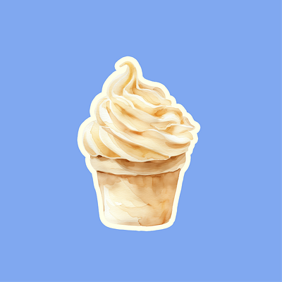 Ice cream watercolor illustration, dessert graphics by lexielogo on ...