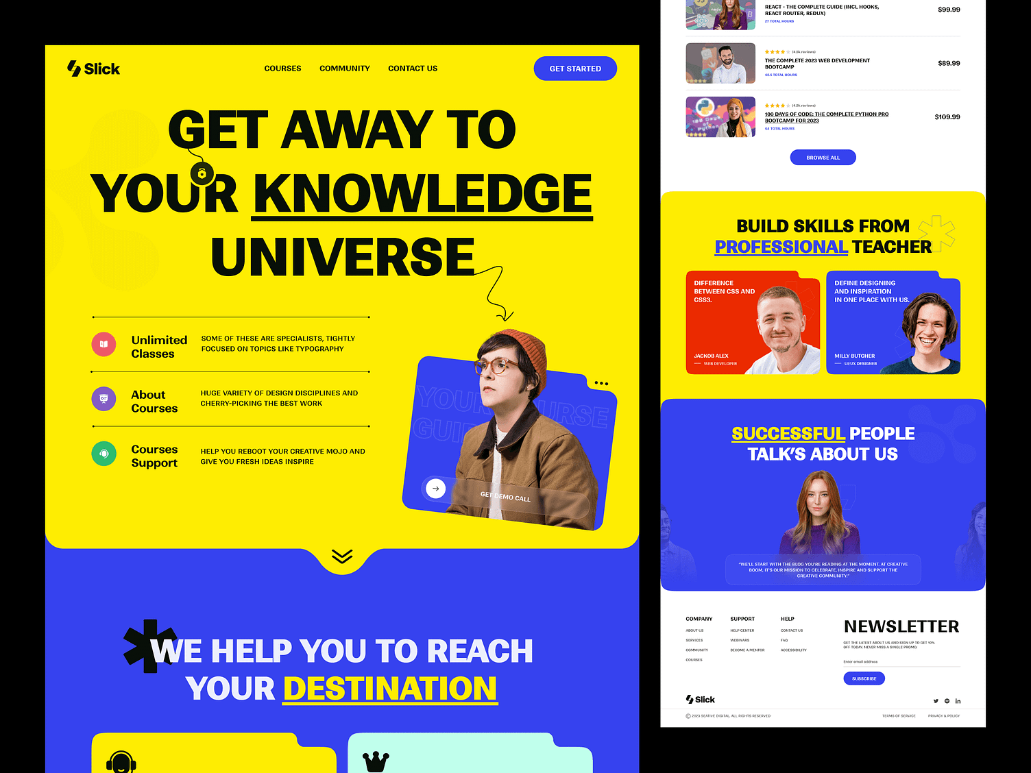 EdTech Website: Slick Landing Page by Subash Chandra for Seative ...
