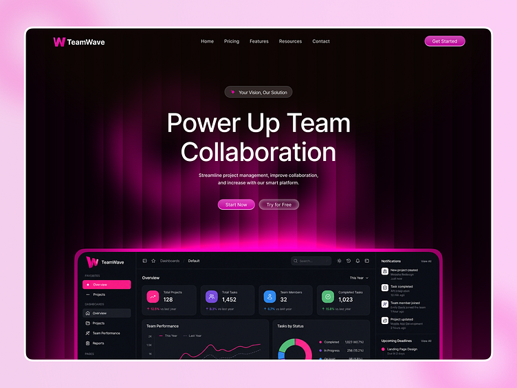 Team Collaboration SaaS Hero Section Design by MD Alamin on Dribbble