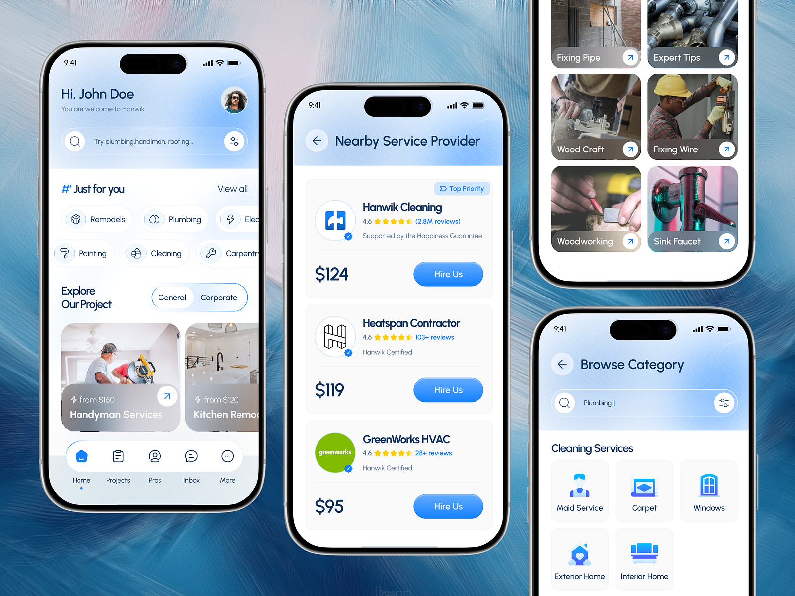 Hanwik Handyman — Home Repair & Service Marketplace App Design by ...