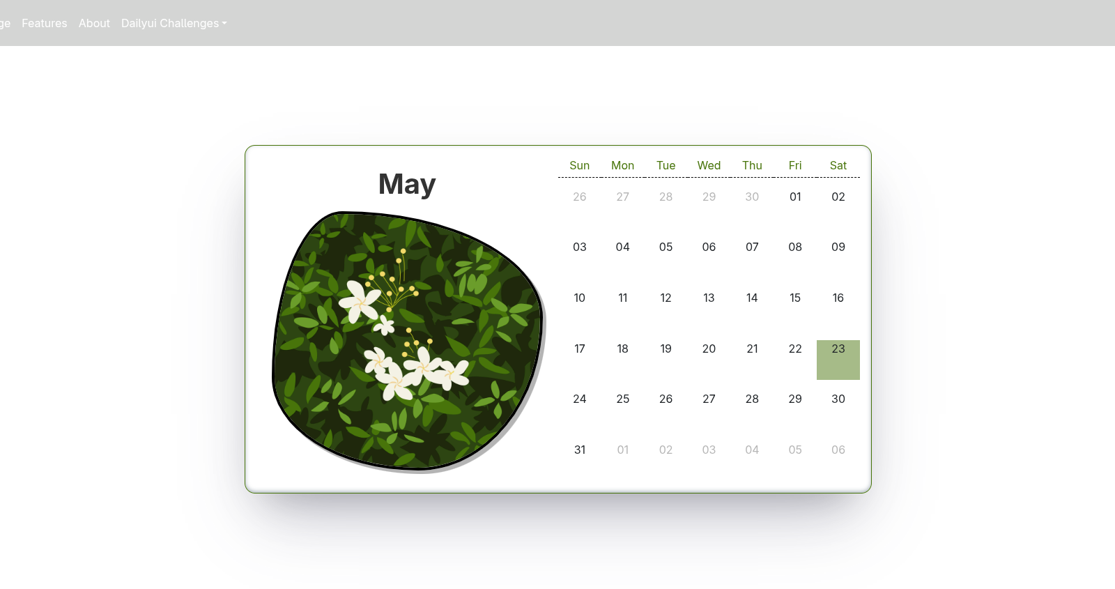 Calendar 038 by SJ on Dribbble