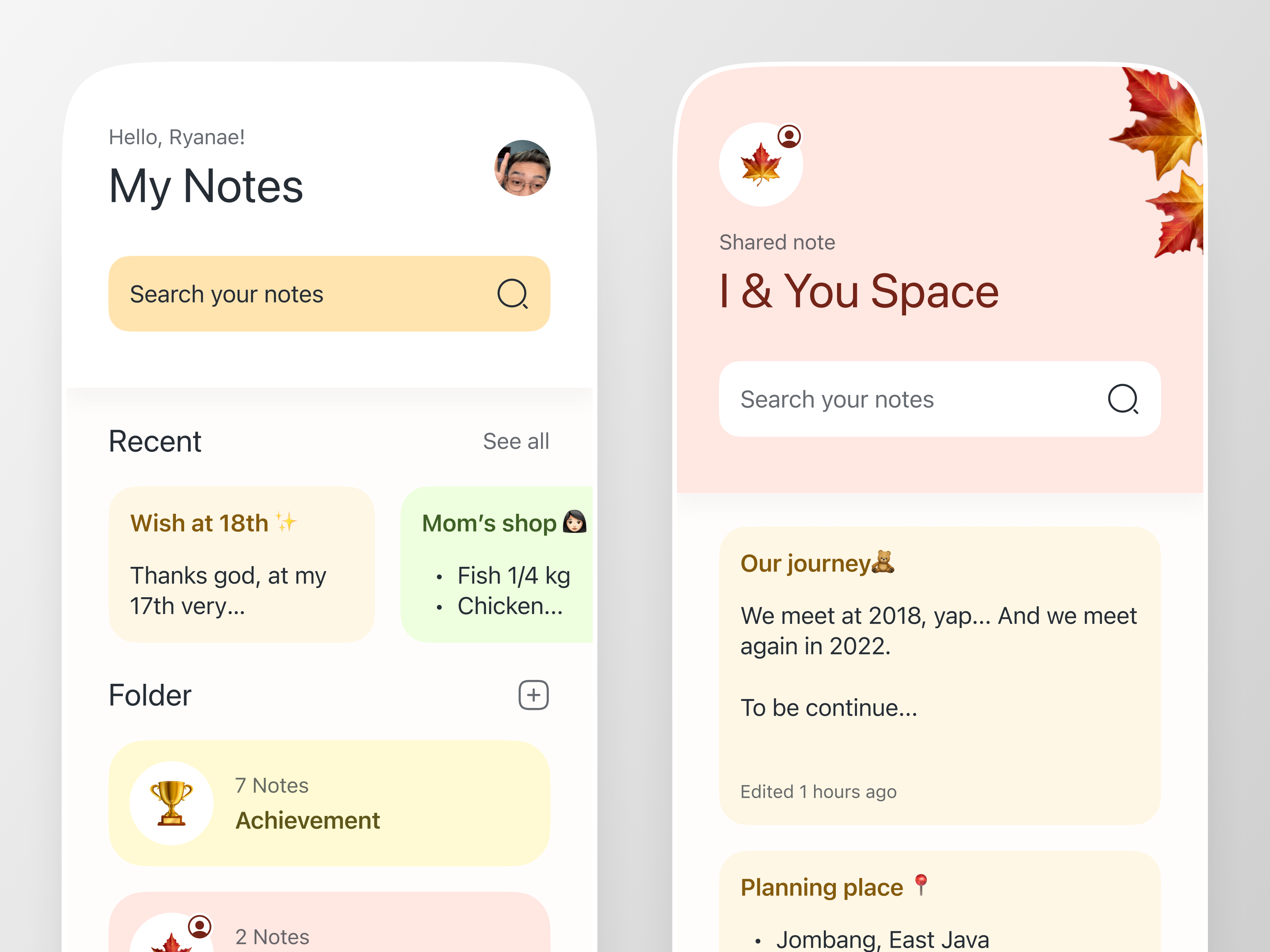 iNotes - Note Mobile App by Ryanae for Waffle Space on Dribbble