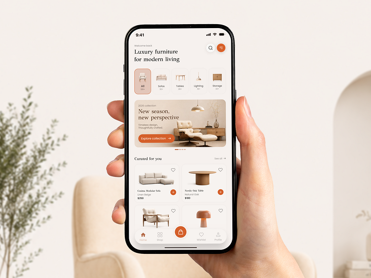 Luxury Furniture eCommerce Mobile UI Design by MD SAKIB on Dribbble