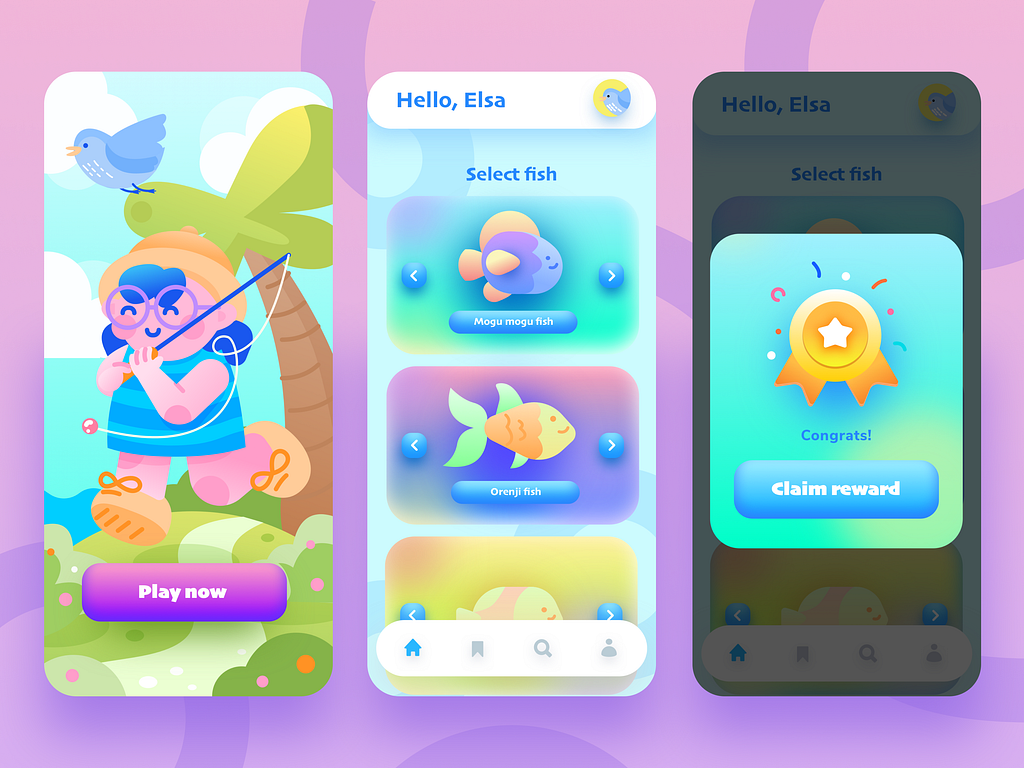 Fishing Game UI Design by Randompopsycle for Orenji Studio on Dribbble
