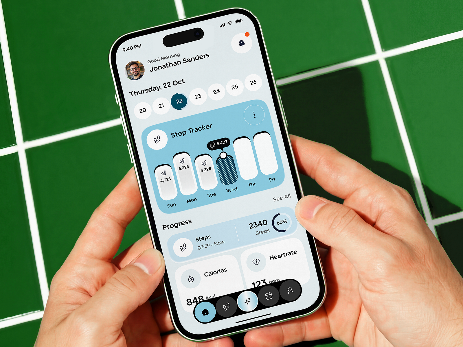Step Tracker Mobile App Redesign by Sk Nahid Hasan on Dribbble