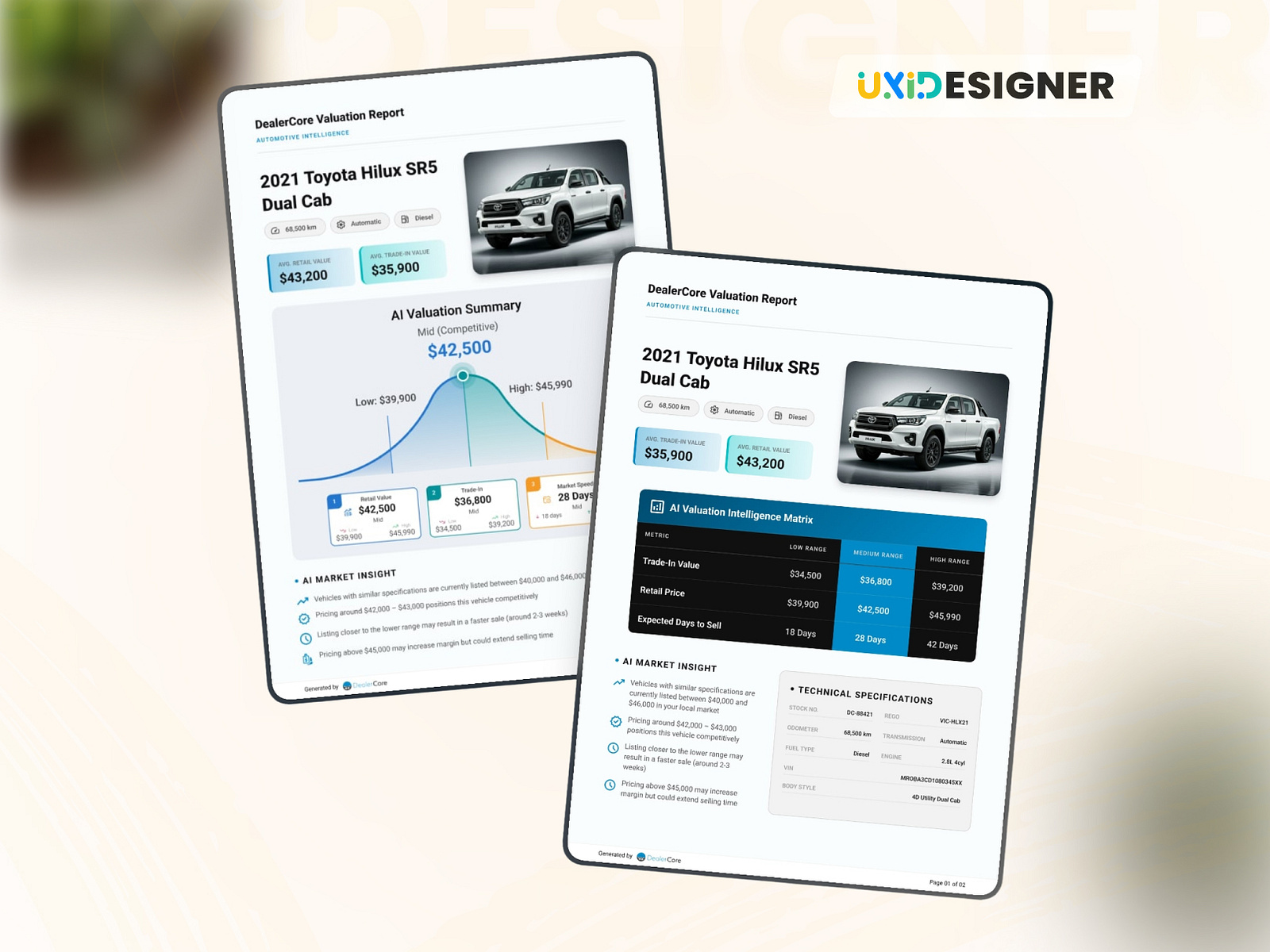 AI-Powered Automotive Valuation Report UI Design by Bulbul Ahmed on ...