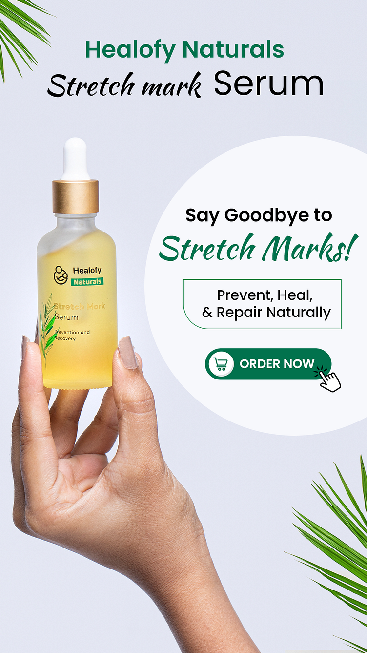 Stretch mark serum Ad creative by Ishita Panchal on Dribbble