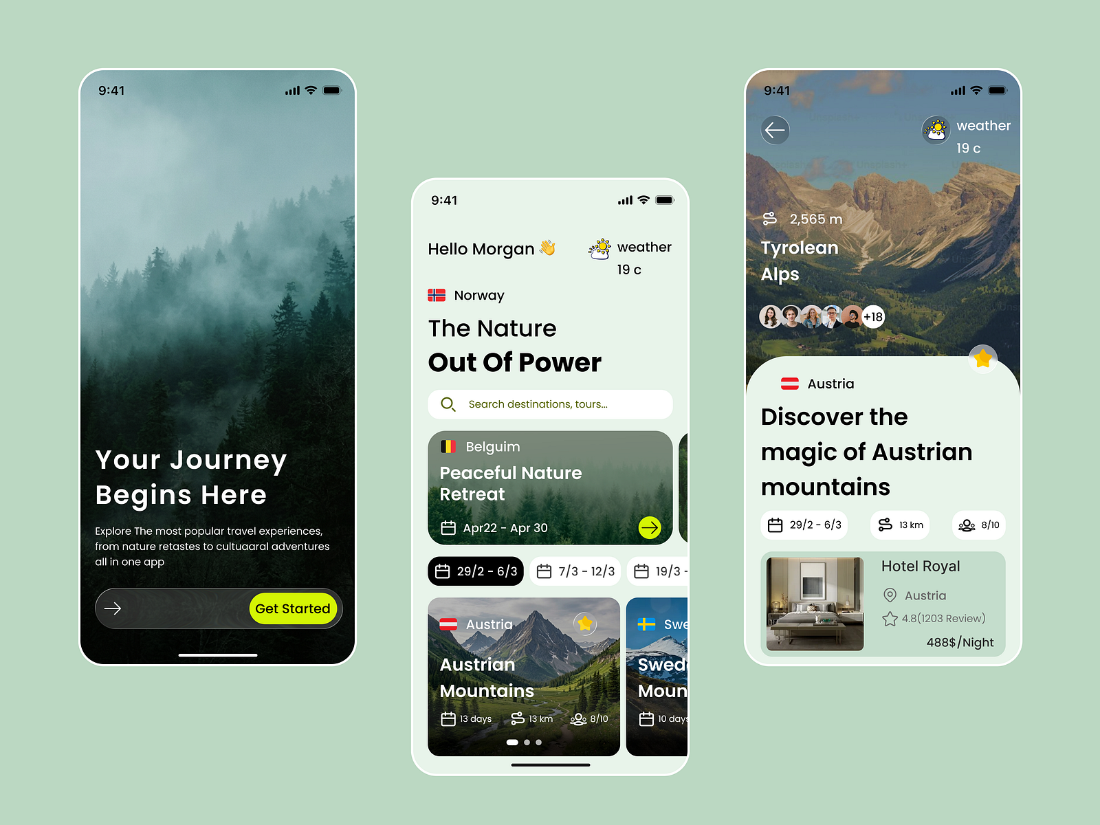 Tourism app UI design by Ahmed Hamoda on Dribbble