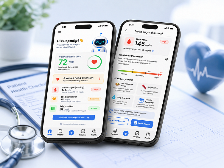 Simplifying Medical Reports — Healthcare App Design by Puspadip Chandra ...