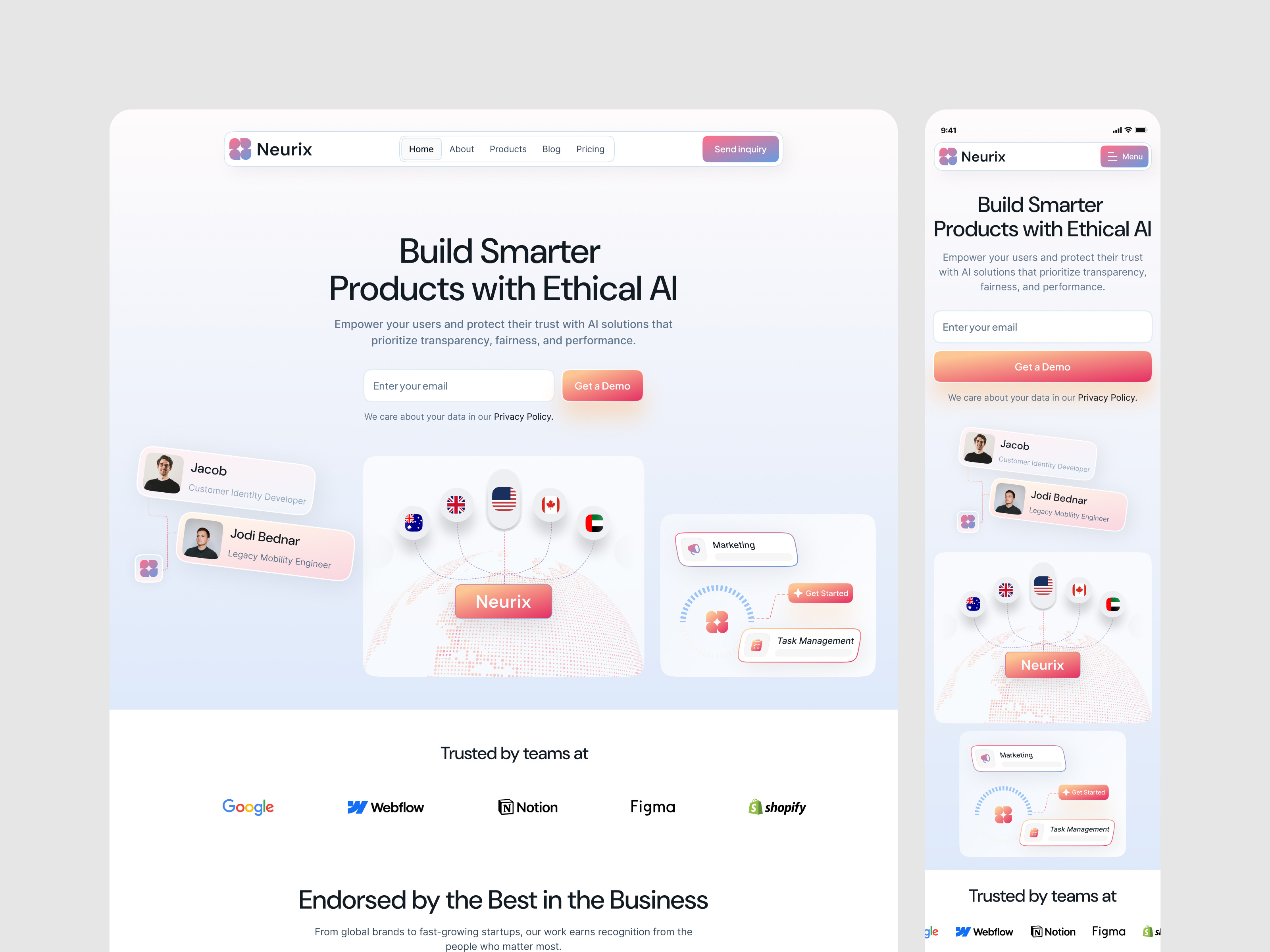 Responsive AI SaaS Landing Page UI UX Design by ilias miah Hire Now for ...