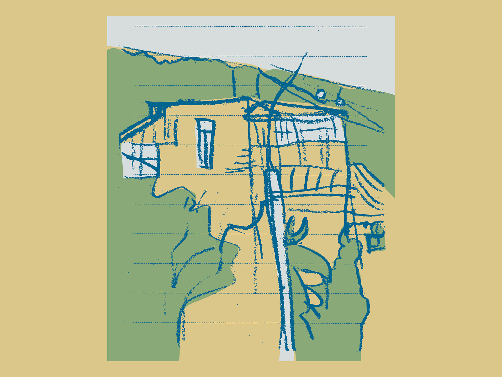 Tbilisi houses — hand-drawn illustration by Oleg Agafonov on Dribbble