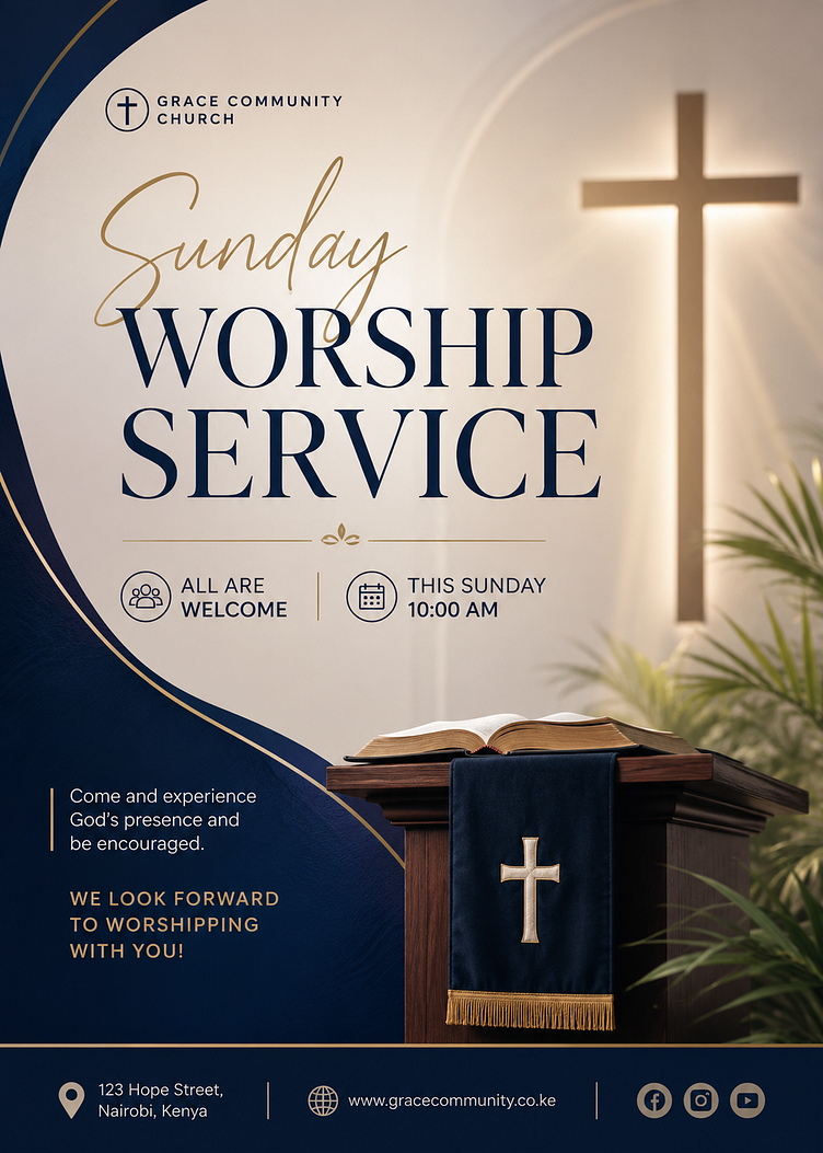 Church advert by Godfrey Kipchumba on Dribbble