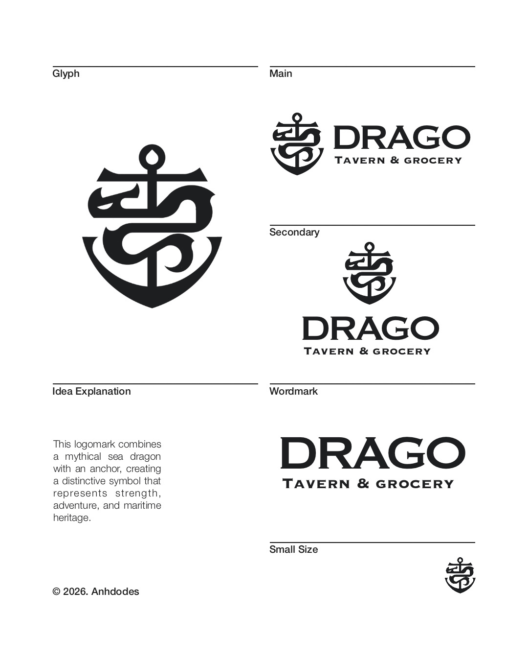 Mythical Sea Dragon & Anchor Logo Design By Anhdodes by Anh Do - Logo ...