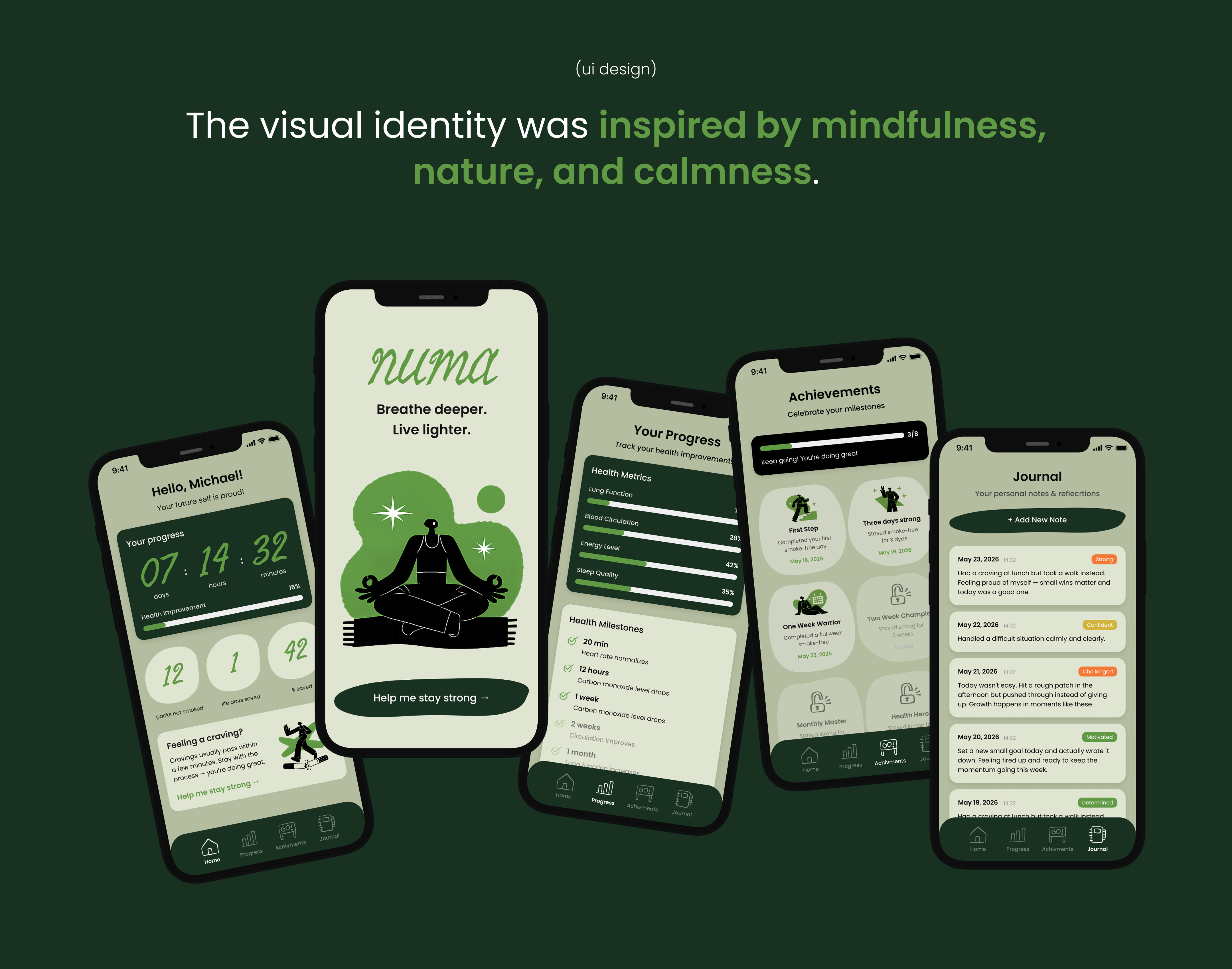 NUMA - a mindful quit smoking iOS app by Lesia Karavan on Dribbble