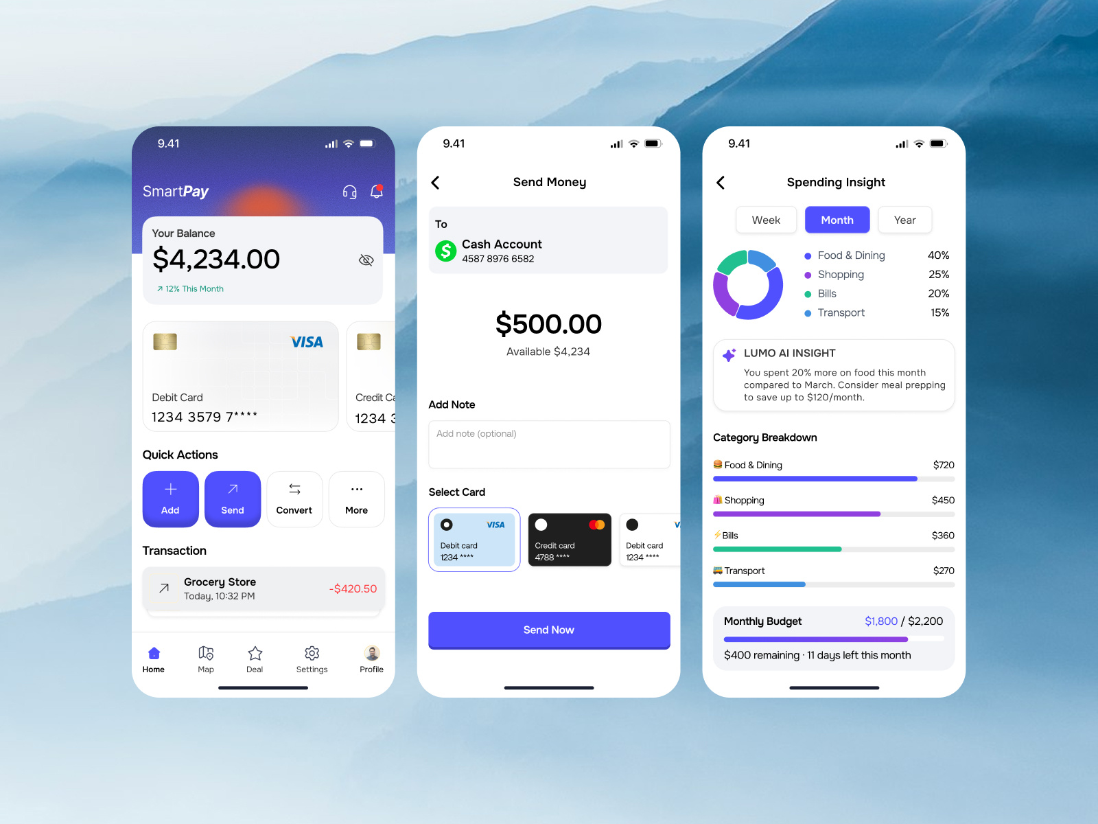 Modern Fintech App UI by Mahmud Khairul on Dribbble