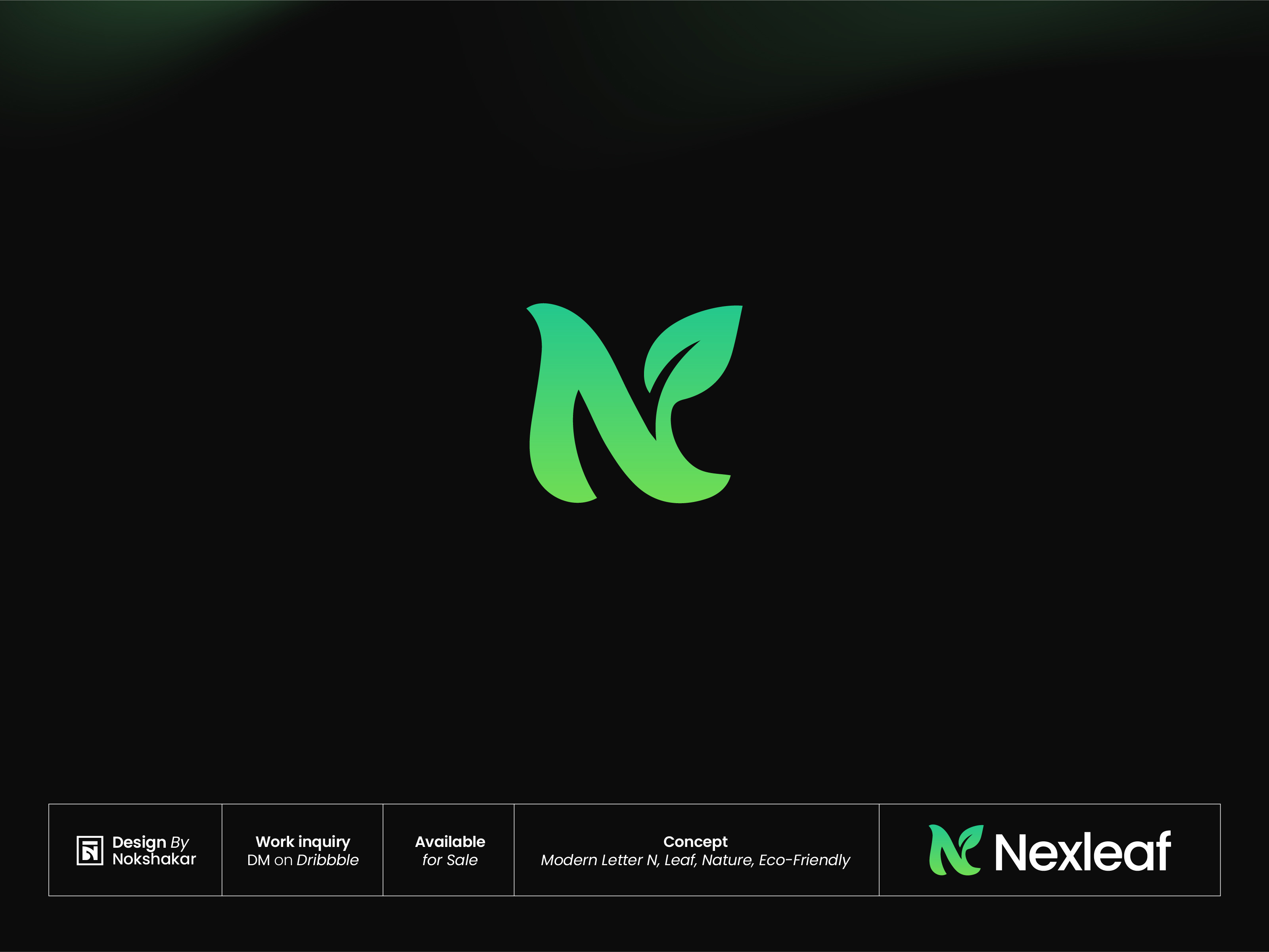 Modern Letter N, Leaf, Nature, Eco-Friendly Logo by Nokshakar ...