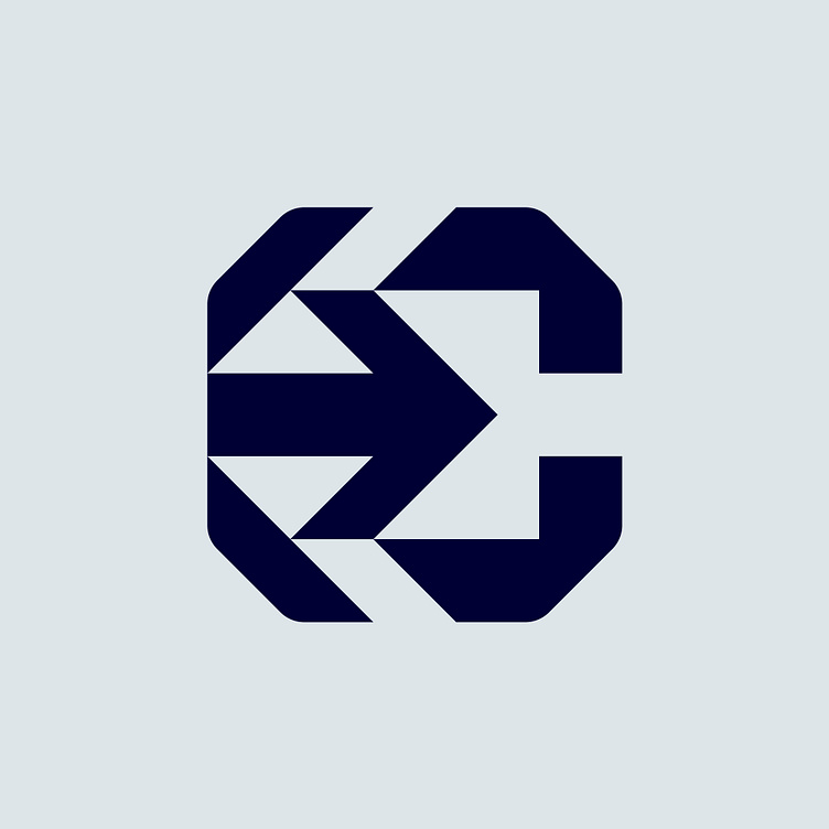 Futuristic E arrow logo by Rengga Ryandah on Dribbble