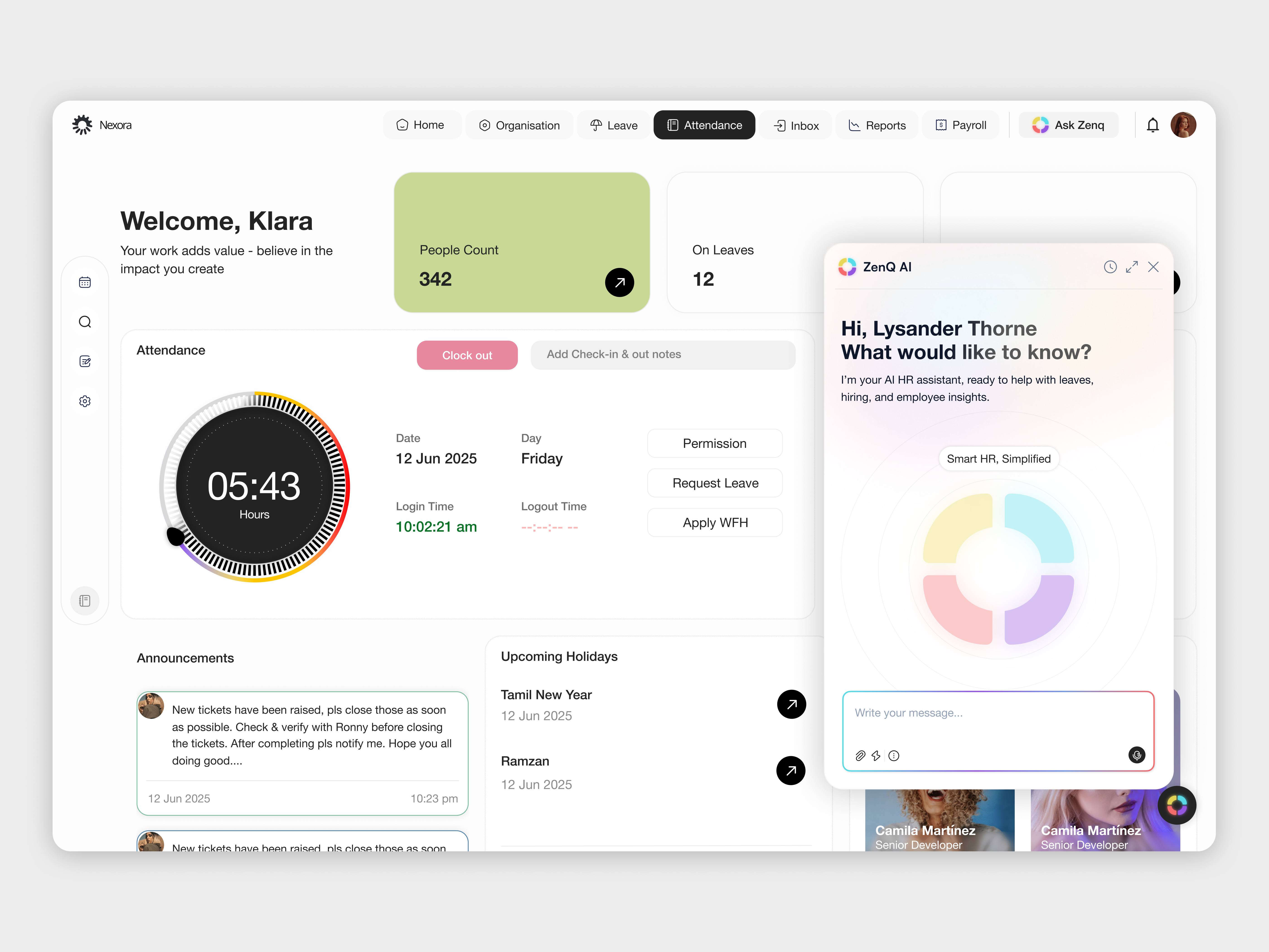 HRM Dashboard UI - AI-Powered HRMS & Attendance Management by Gopinath ...