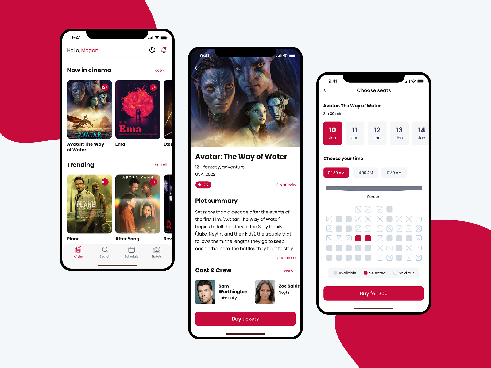 Cinema mobile app by Oksana on Dribbble