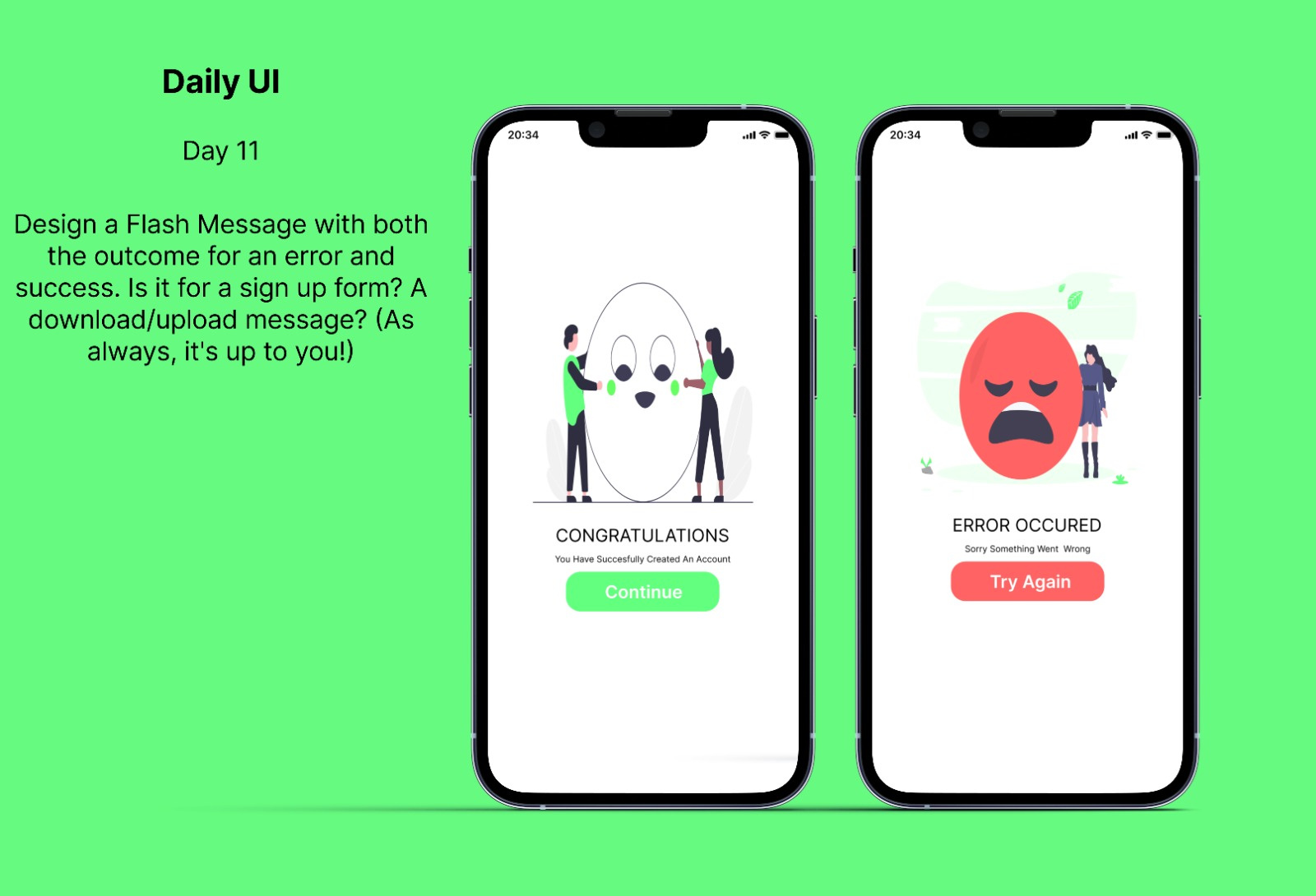 Flash message DailyUI Day 11 by victor johnson on Dribbble