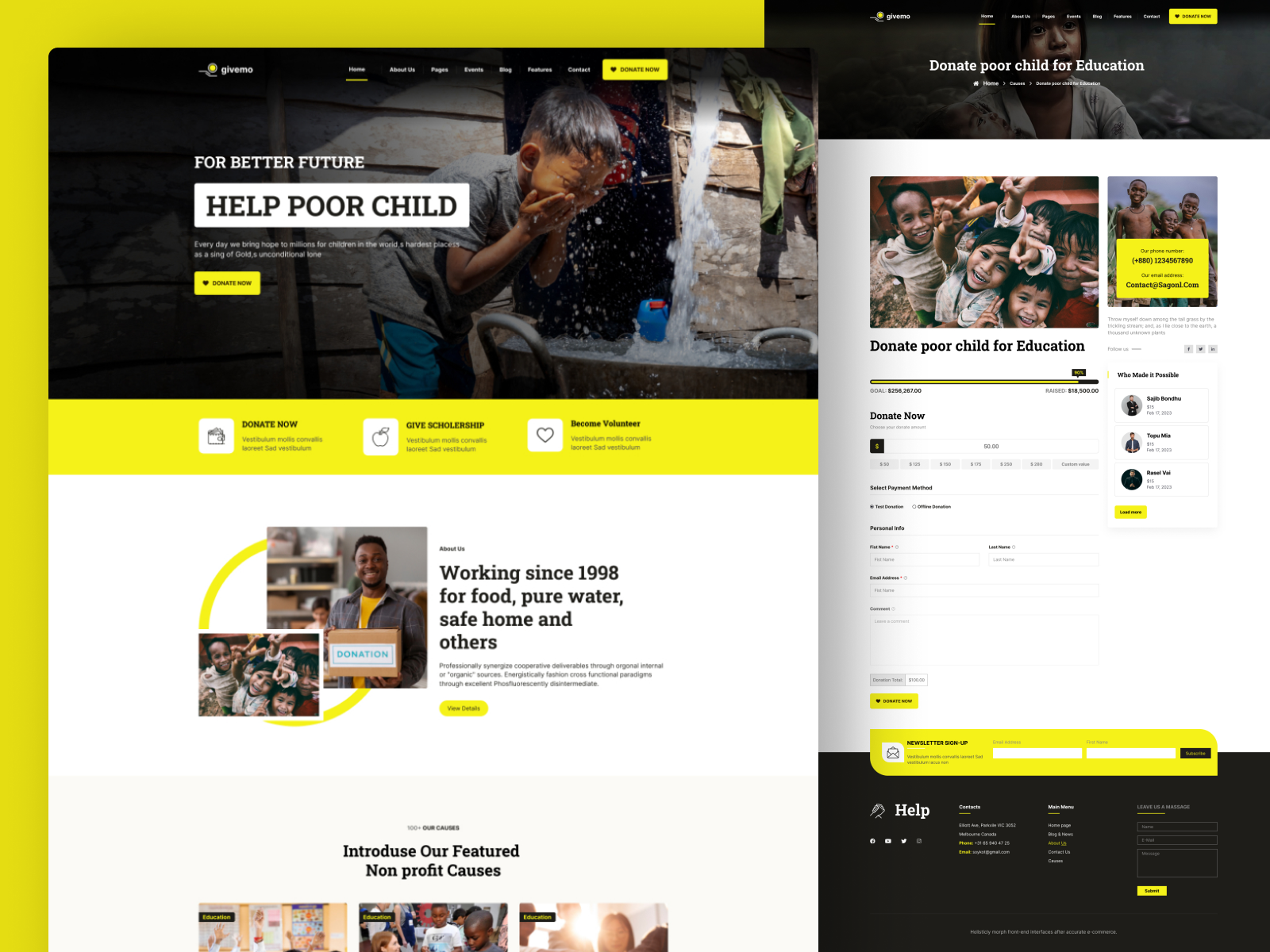 Charity Website UI Design by saykot uiux on Dribbble