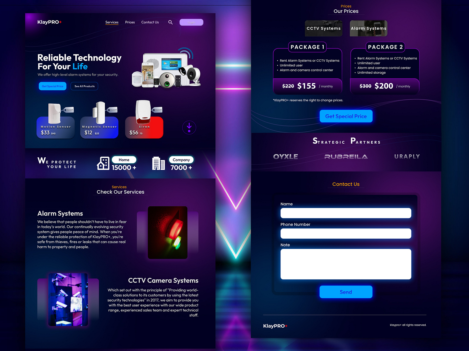Security Systems Web Site: Landing Page UI / UX Design by Serkan Kartal ...