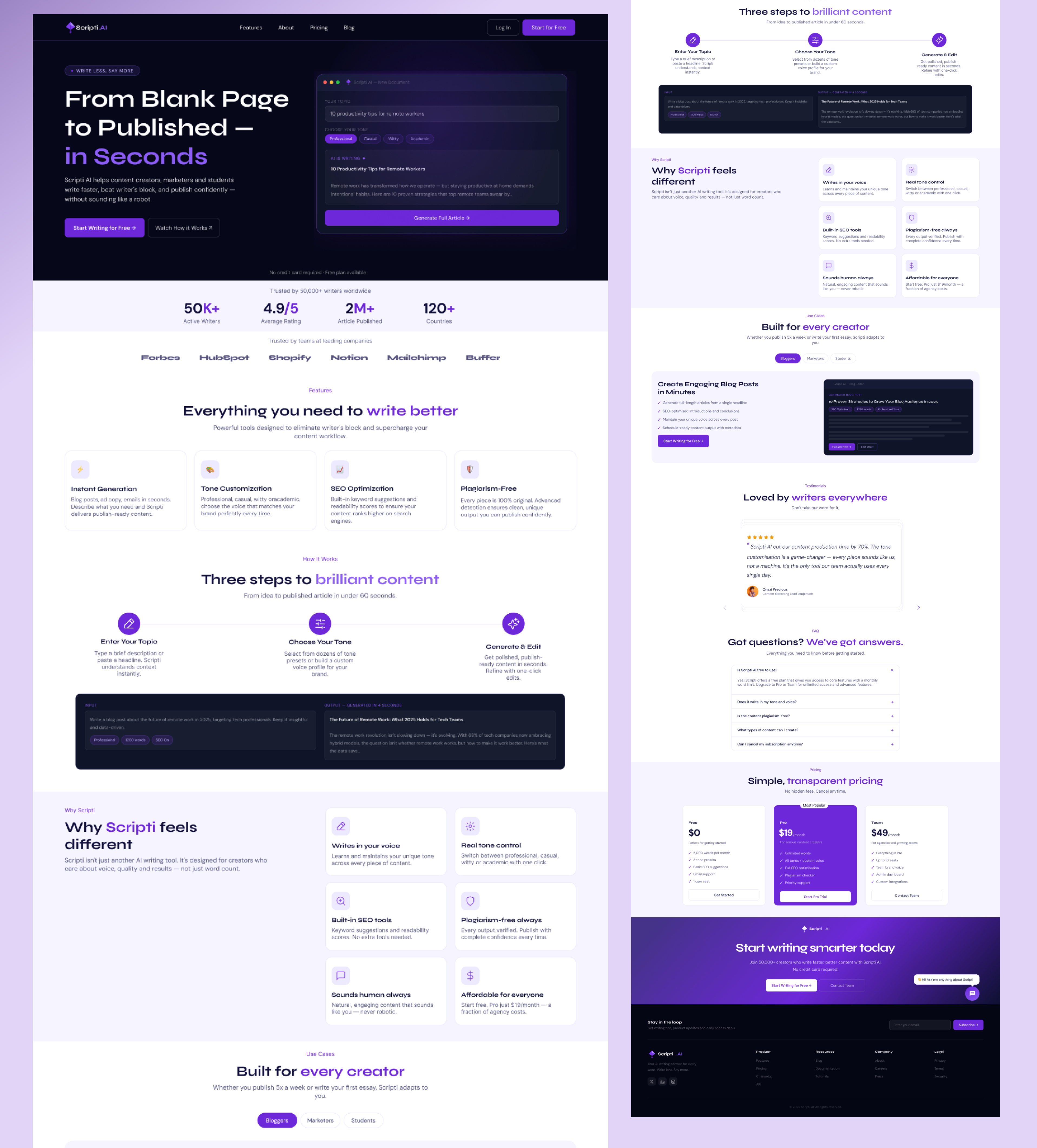 Script Ai - An Ai writing assistant by Onazi Ochanya on Dribbble
