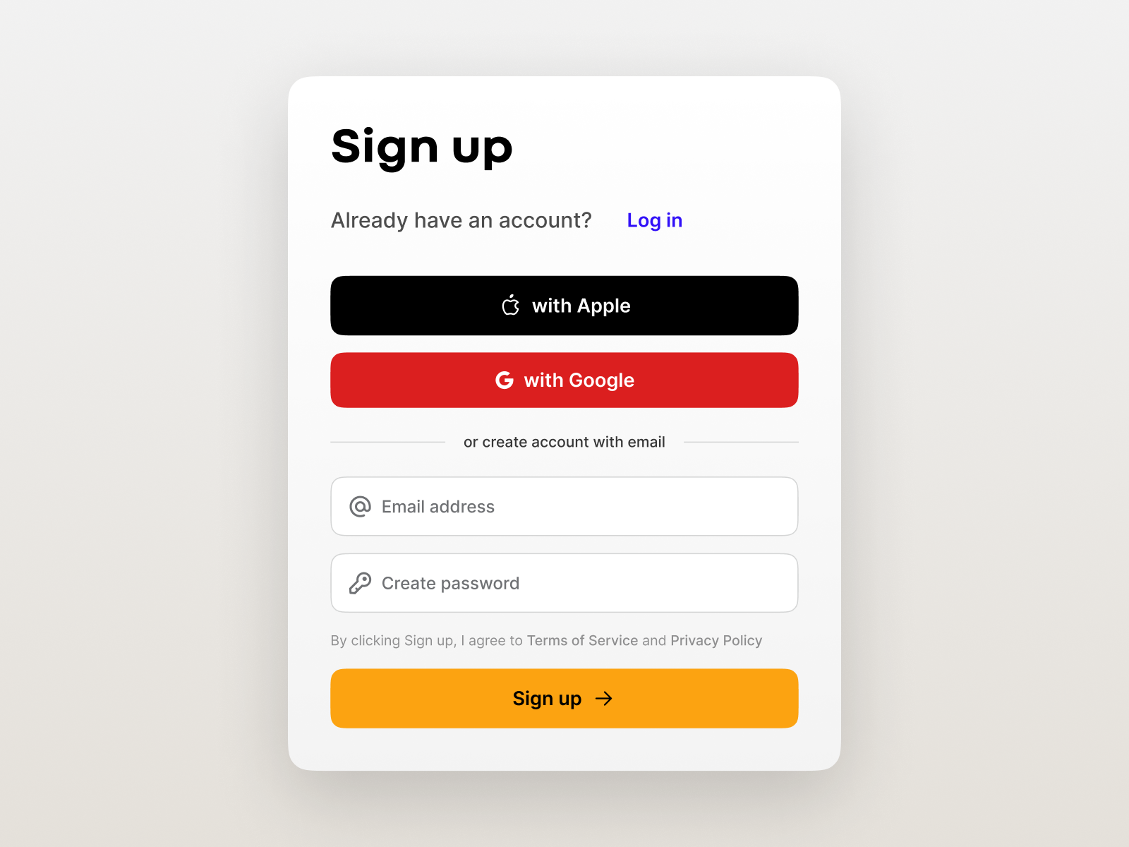 Sign Up modal by Alex Shulyak on Dribbble