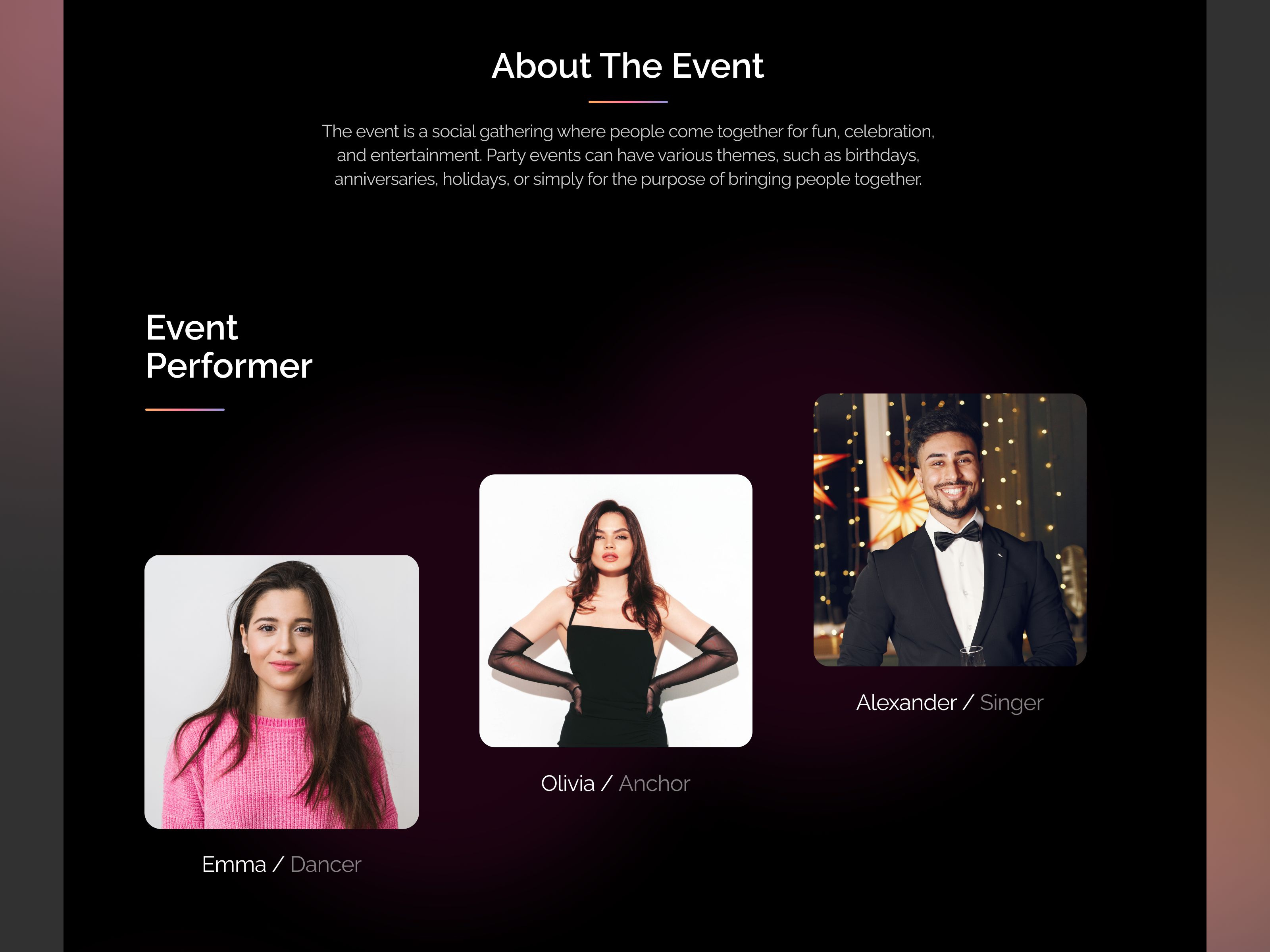 Event website landing page by IndiaNIC Infotech on Dribbble