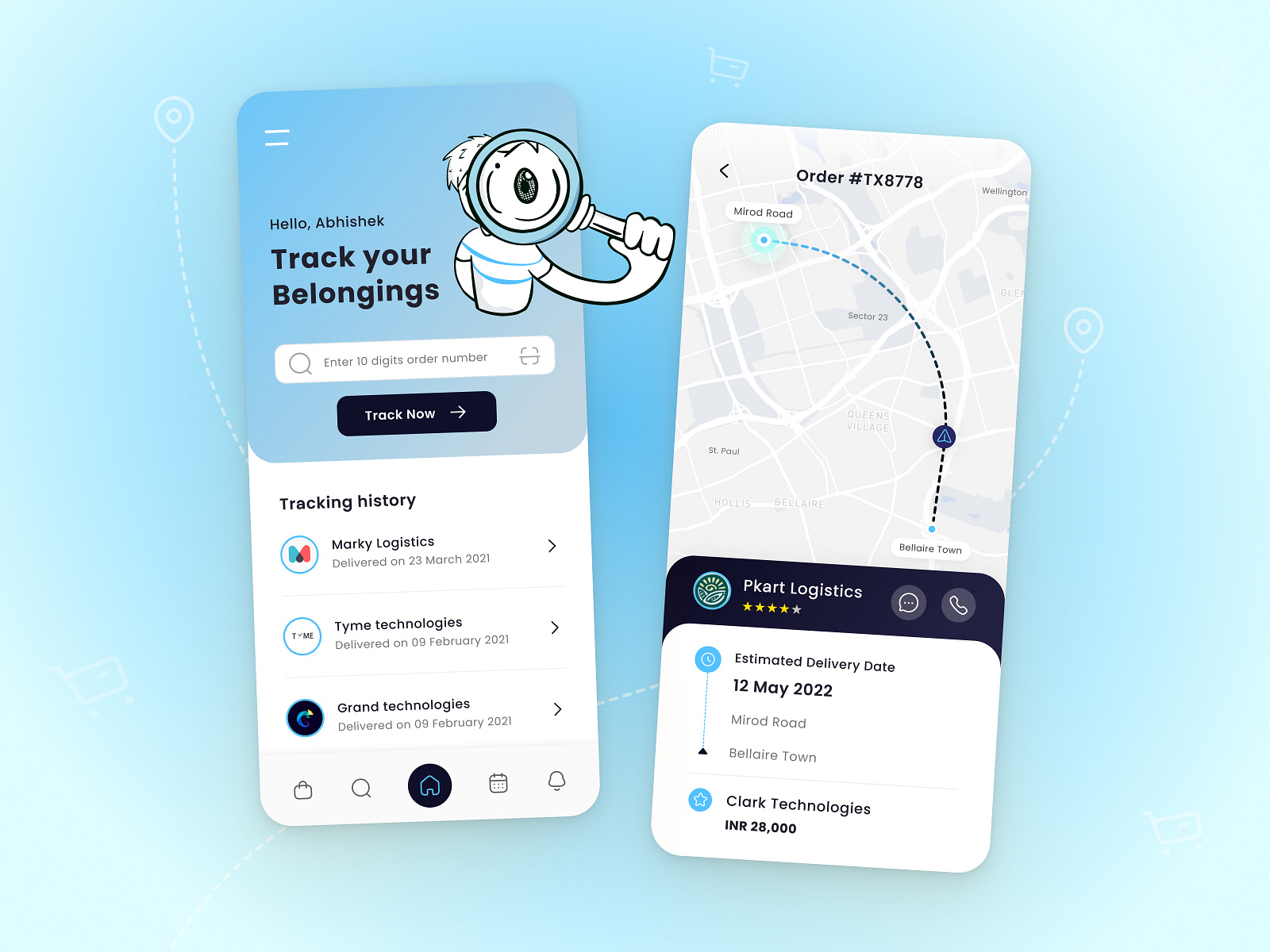Tracking Mobile App UI by Syed Ihsan Ali Shah on Dribbble