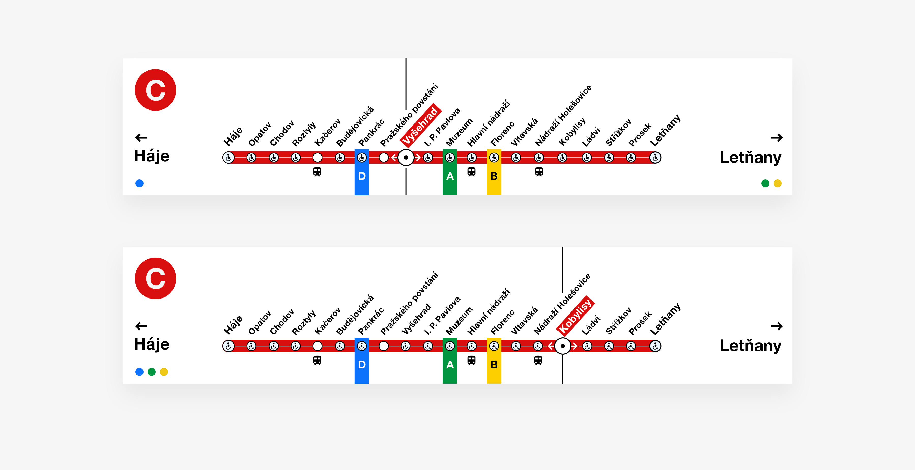 Prague Subway Navigation - Comparison by Antonin Kus on Dribbble