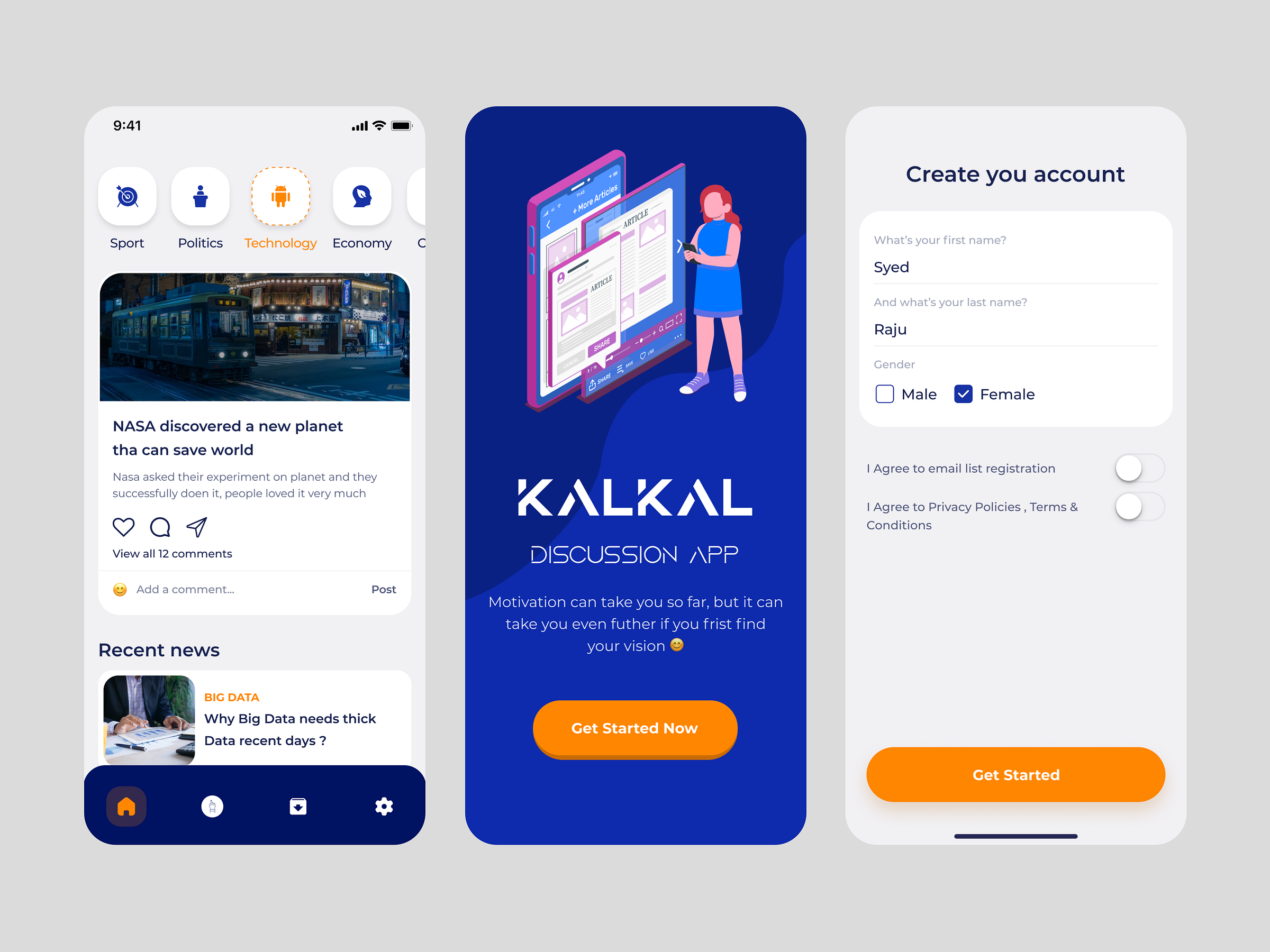 Discussion App by Syed Raju on Dribbble