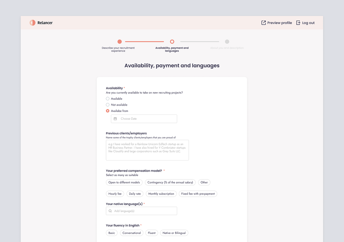 Multi-step sign up form by 👩🏻‍🎨 Una Bassil on Dribbble